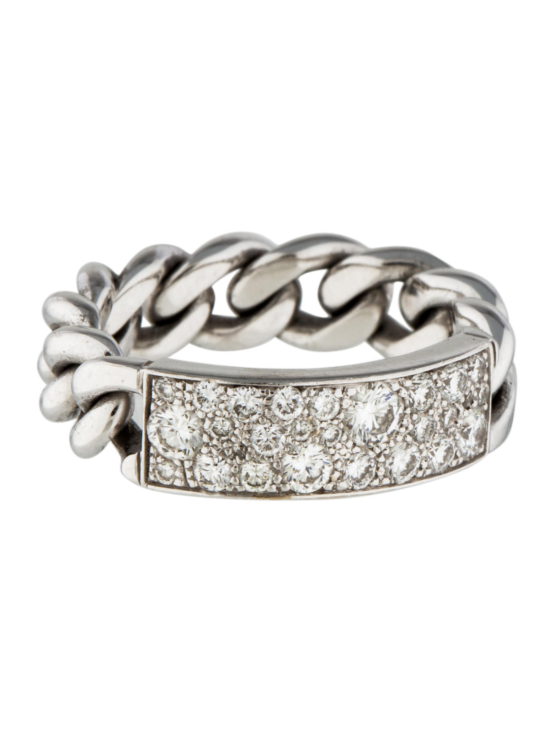 Christian Dior 18K Diamond Chain Ring - Gold, 18K White Gold Band ...