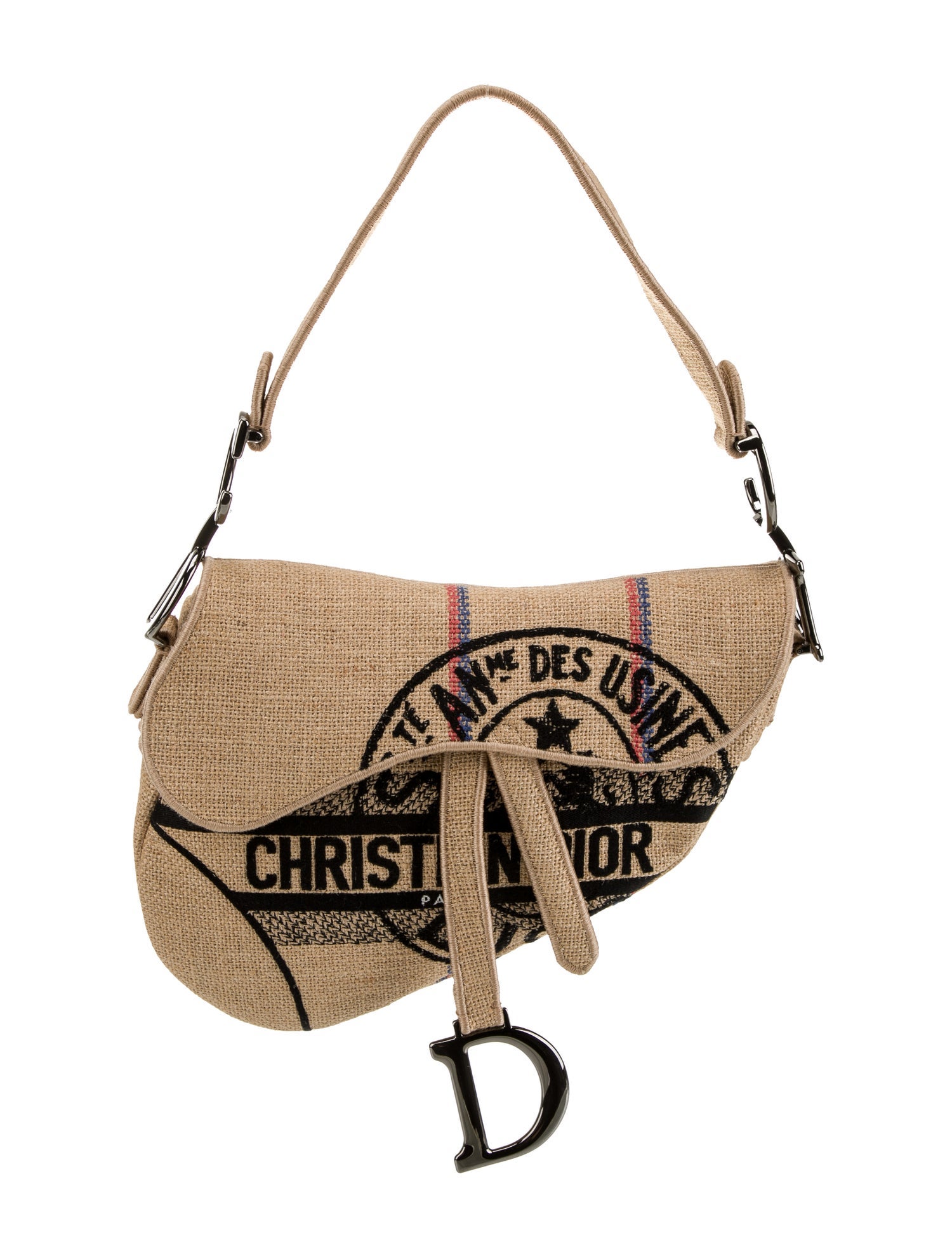 Christian Dior Jute Saddle 2022 - Neutrals Shoulder Bags, Handbags - CHR549897 | The RealReal