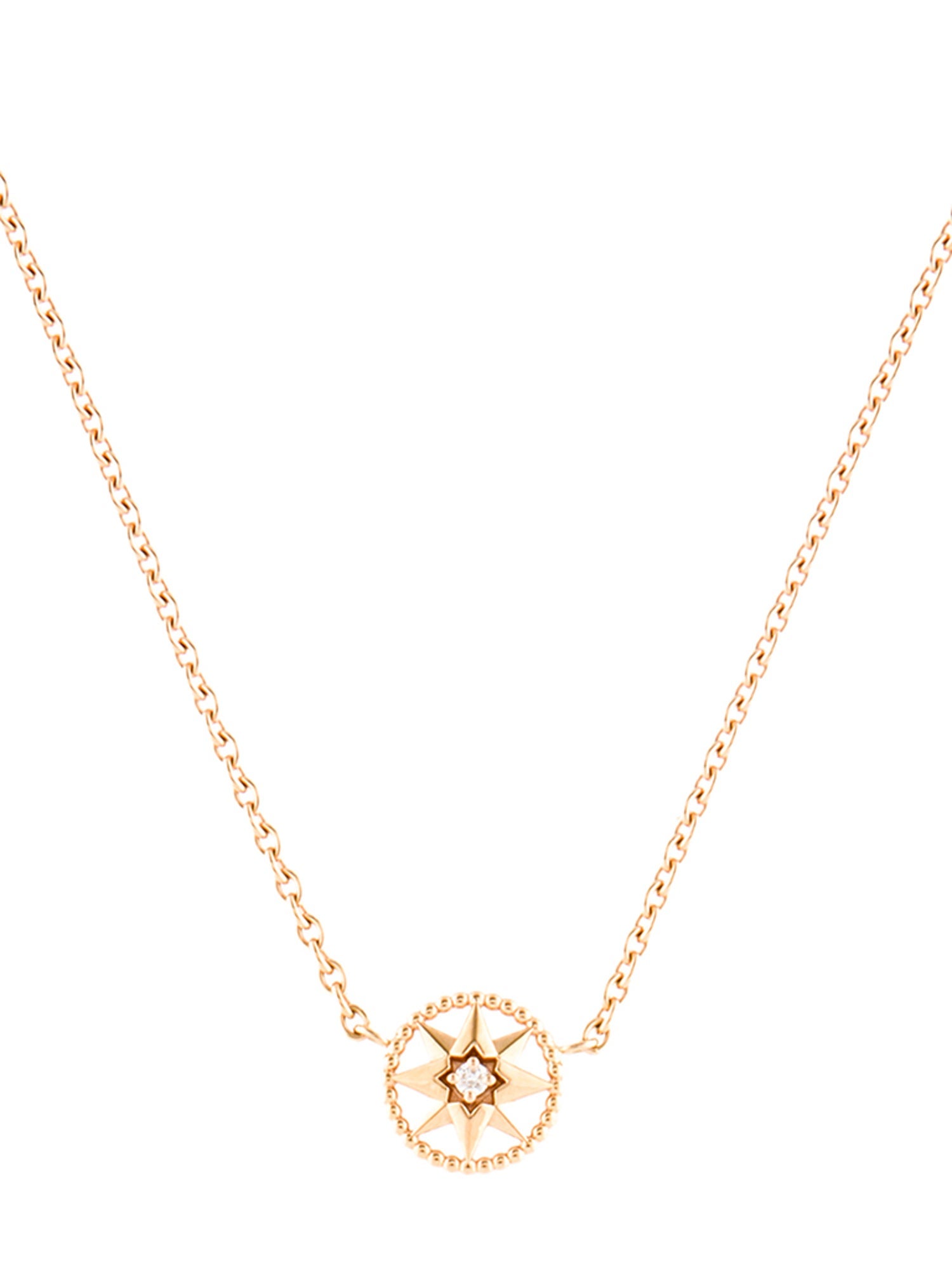 Christian Dior 18K Diamond Rose Des Vents XS Pendant Necklace - Pendant ...