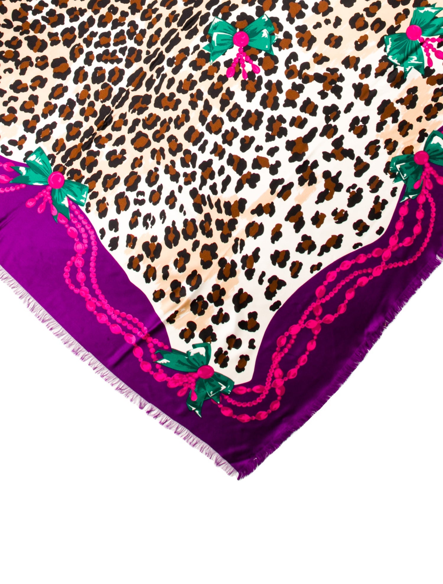 Christian Dior Silk Animal Print Scarf - Purple Scarves and Shawls ...