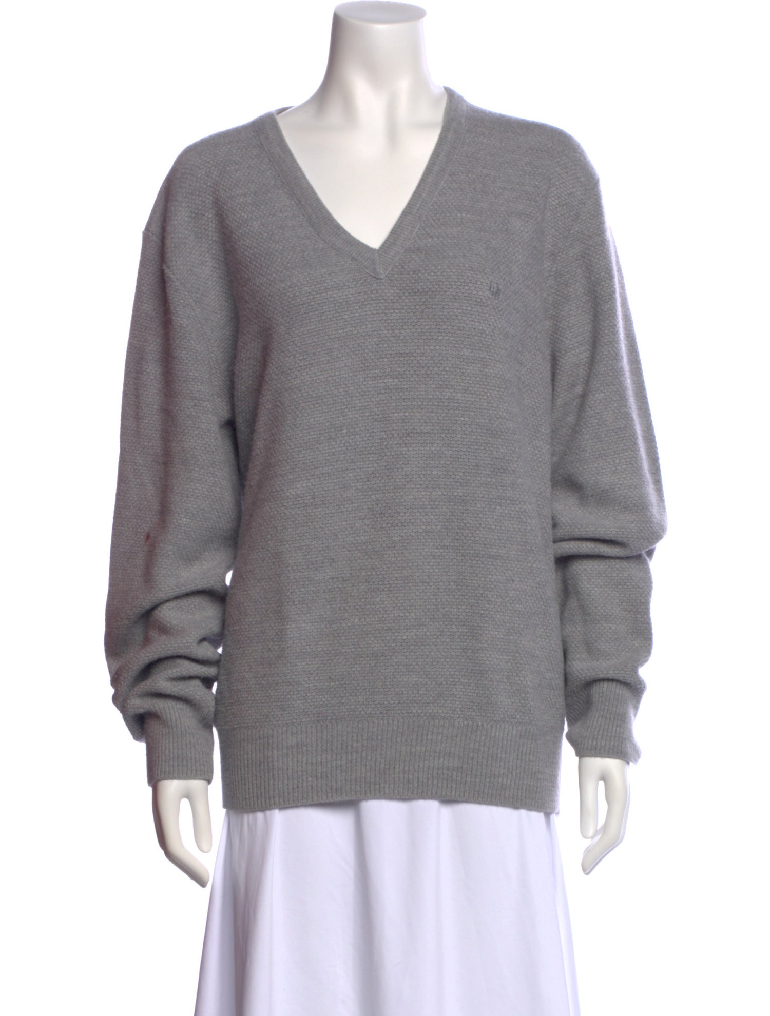 Christian Dior V-Neck Sweater - Grey Knitwear, Clothing - CHR565004 ...
