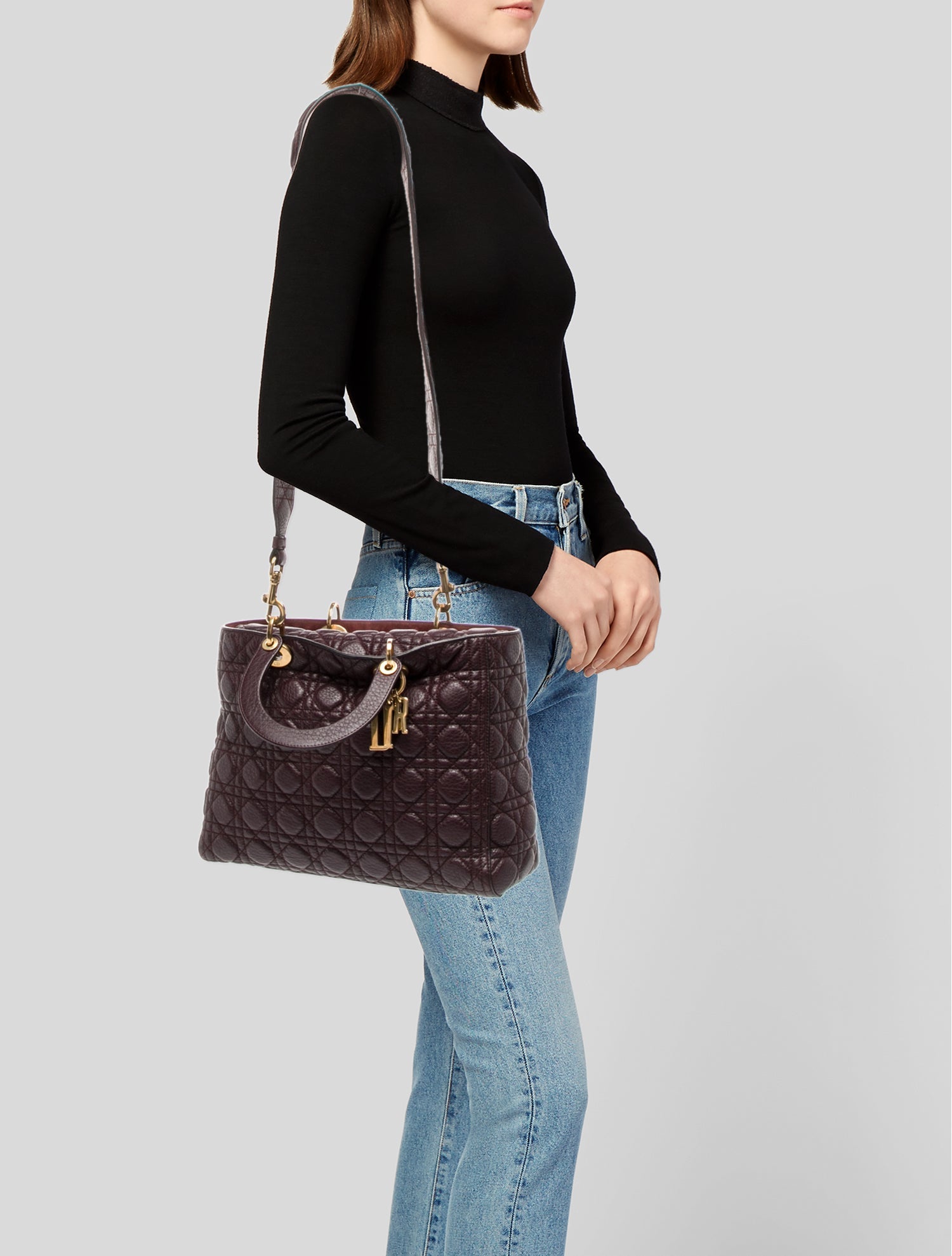Christian Dior Cannage Lady Dior - Purple Handle Bags, Handbags ...