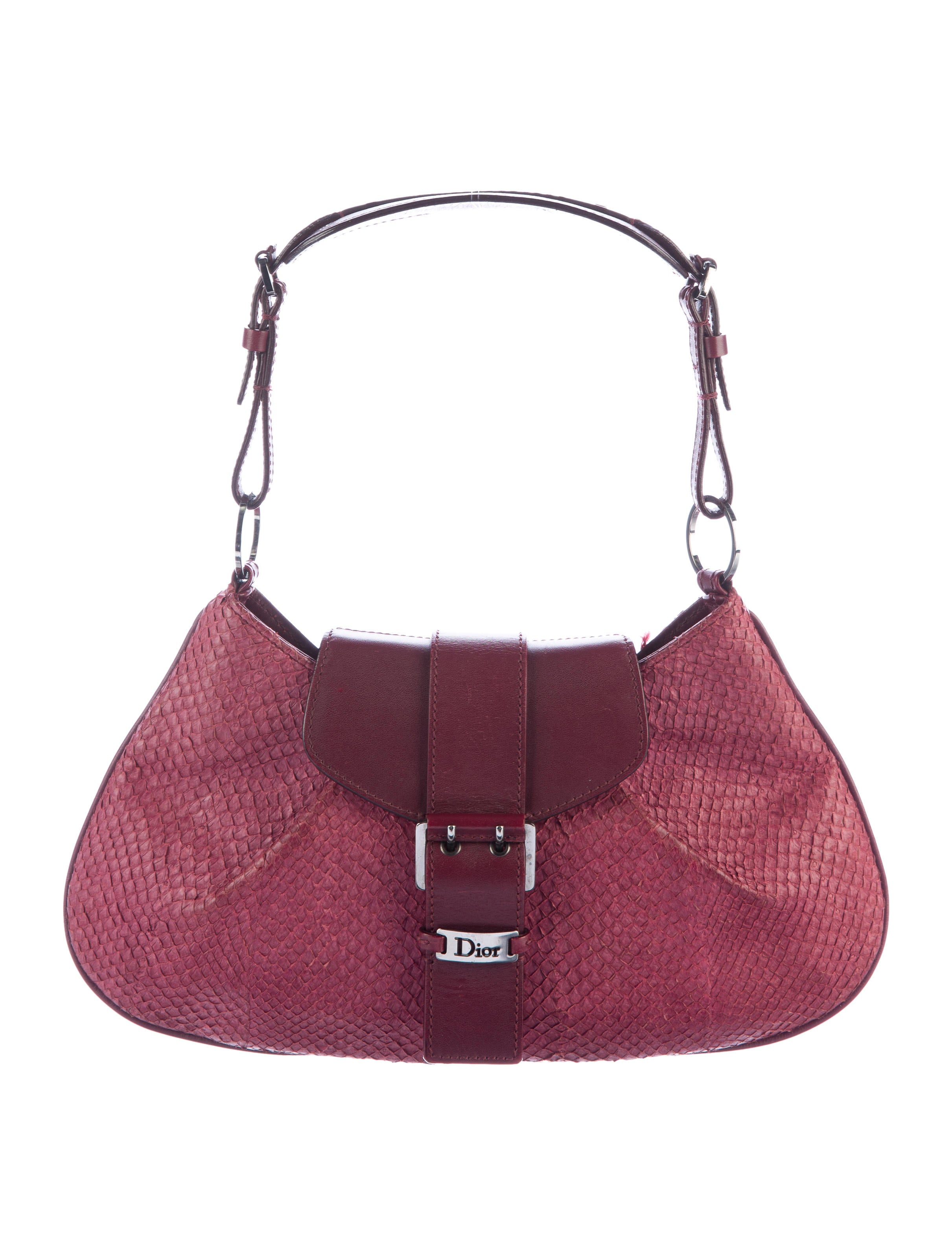 Christian Dior Fish Skin & Leather Bag - Red Shoulder Bags, Handbags ...