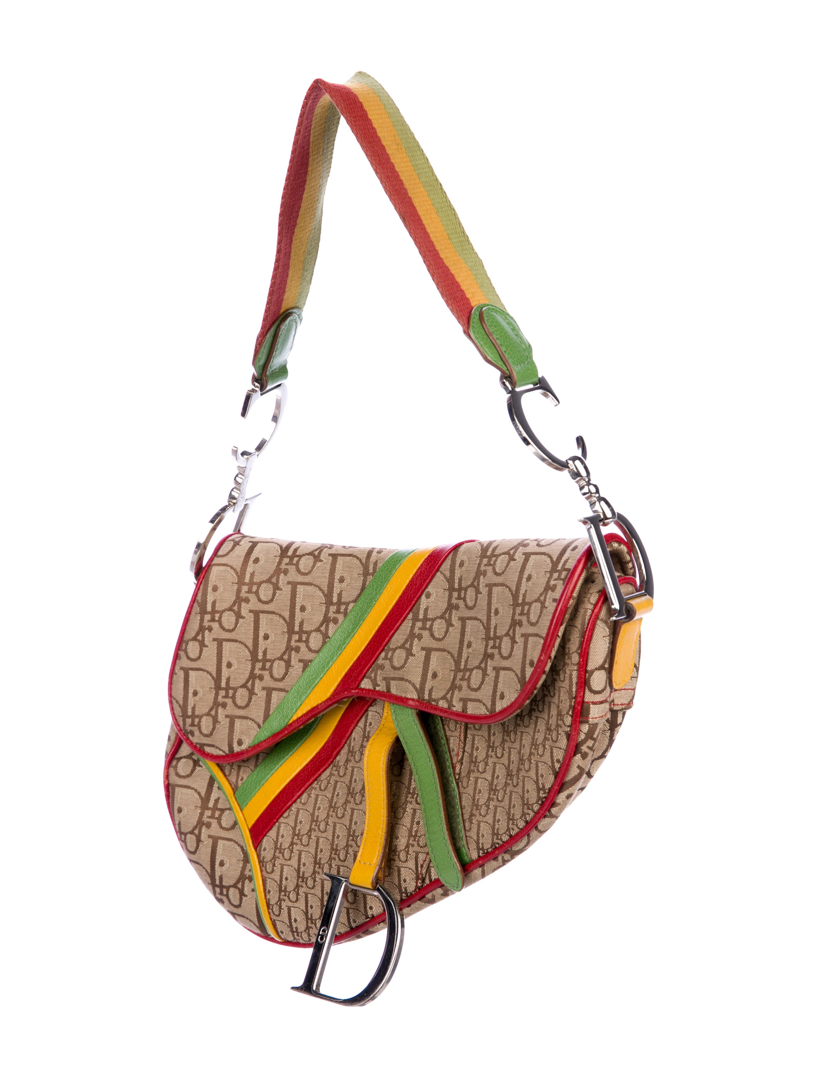 Christian Dior Diorissimo Rasta Saddle Bag - Green Shoulder Bags ...