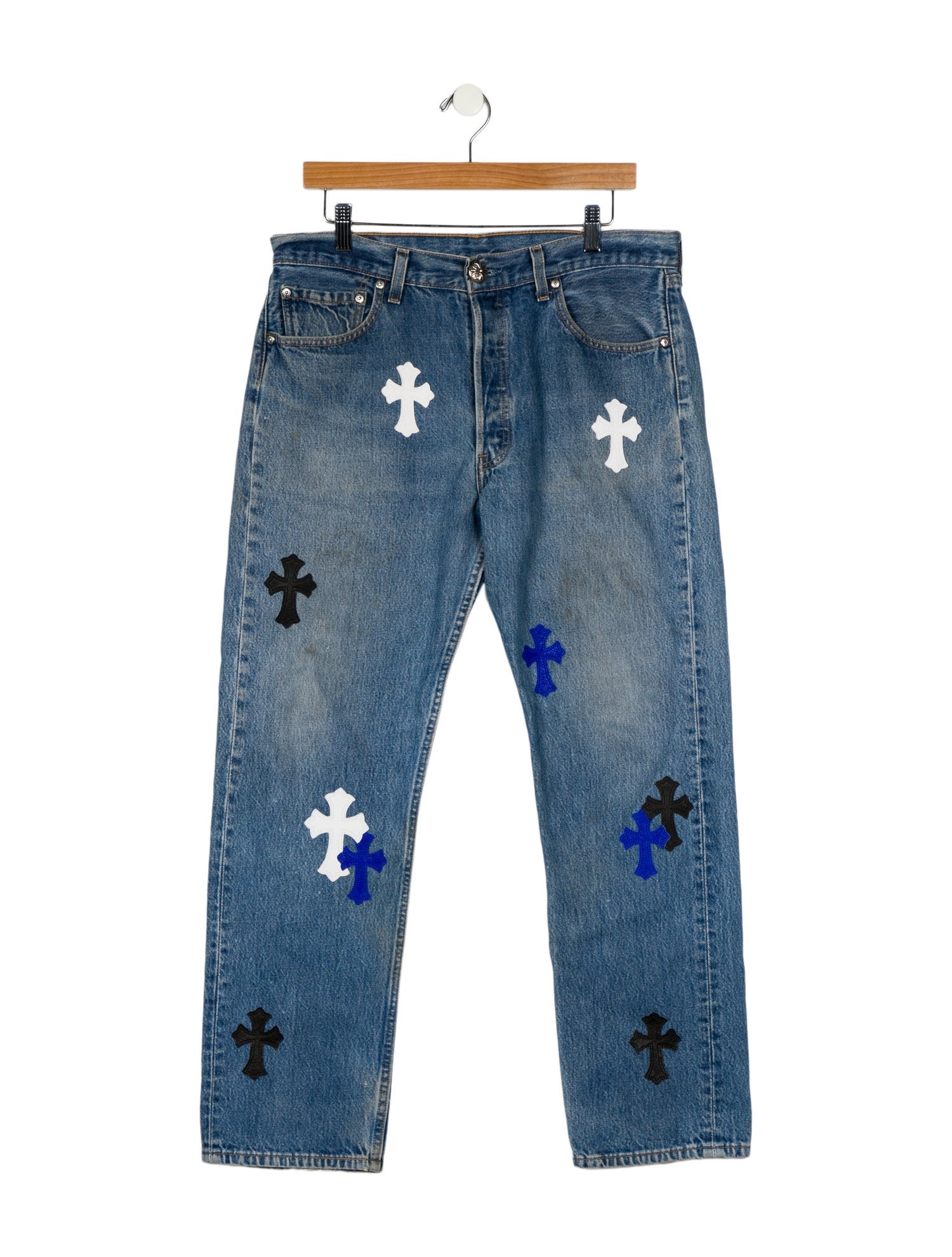 Chrome Hearts x Levi's Straight-Leg Jeans - 9.75" Rise, Blue Jeans ...