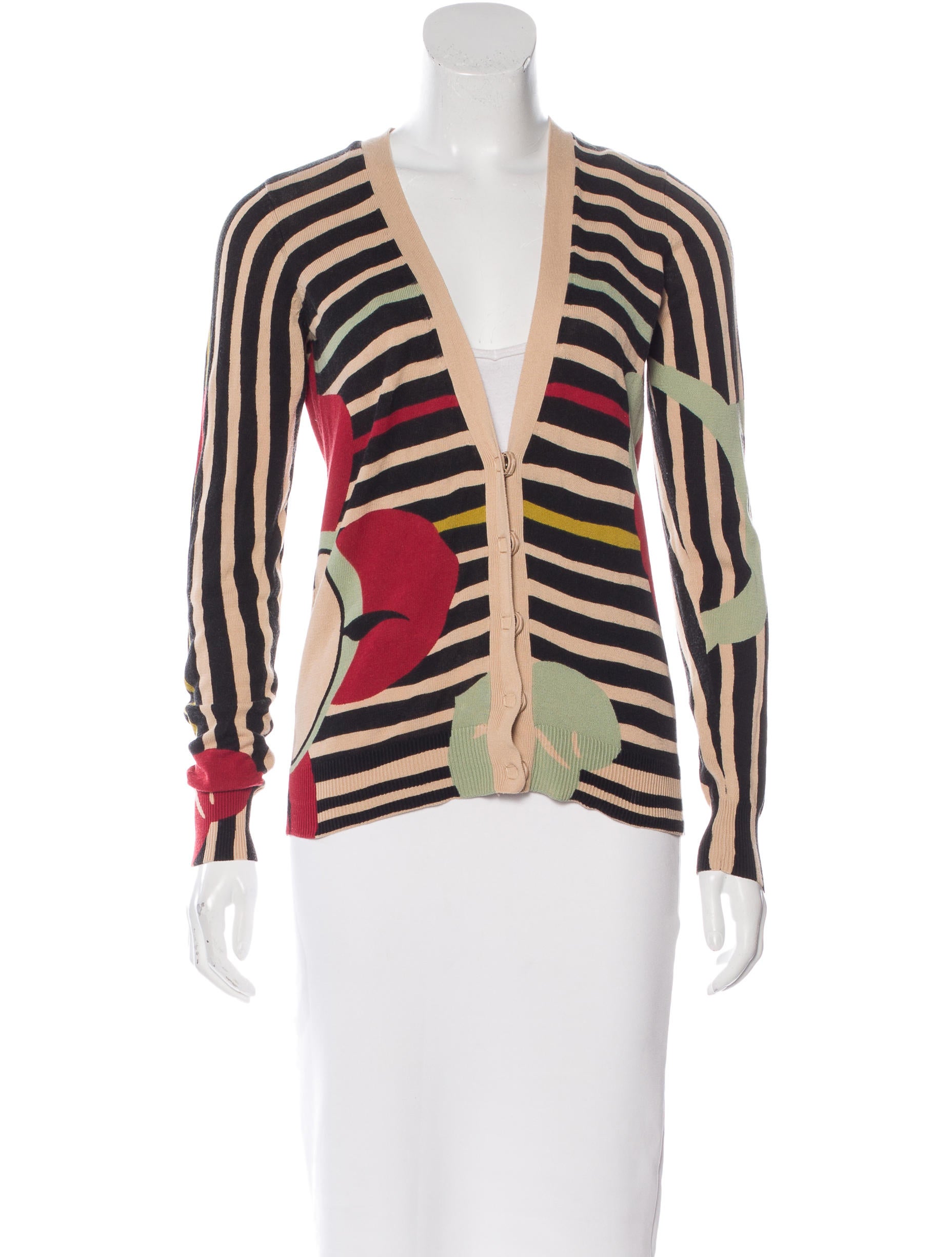 Christian Lacroix Abstract Pattern V-Neck Cardigan - Clothing ...
