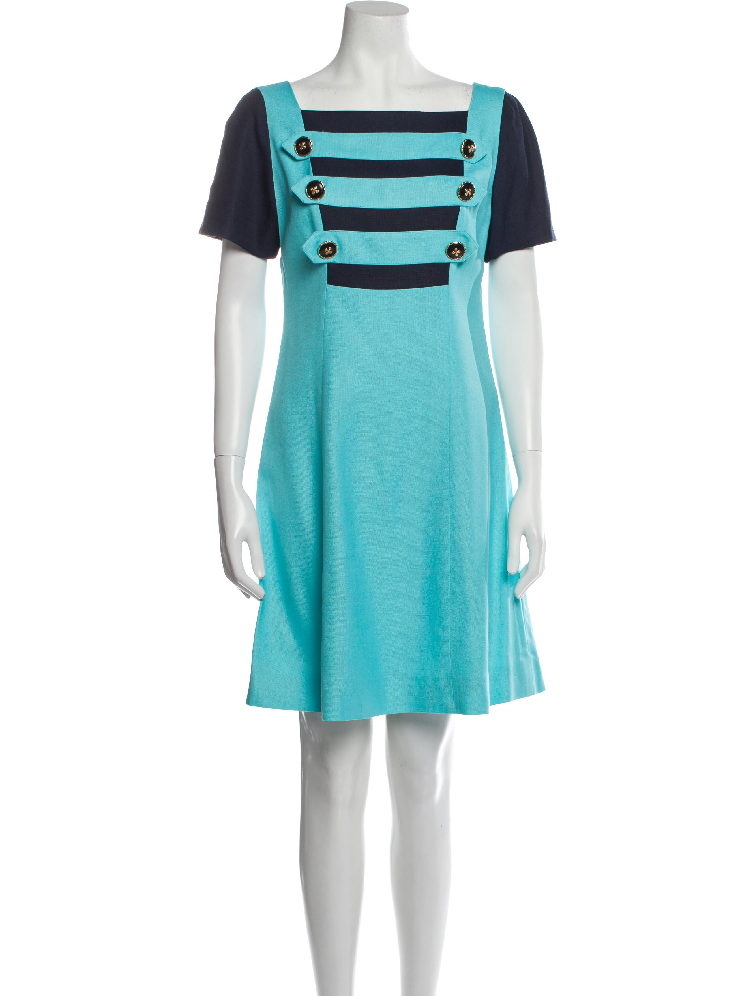 Christian Lacroix Colorblock Pattern Mini Dress - Blue Dresses ...