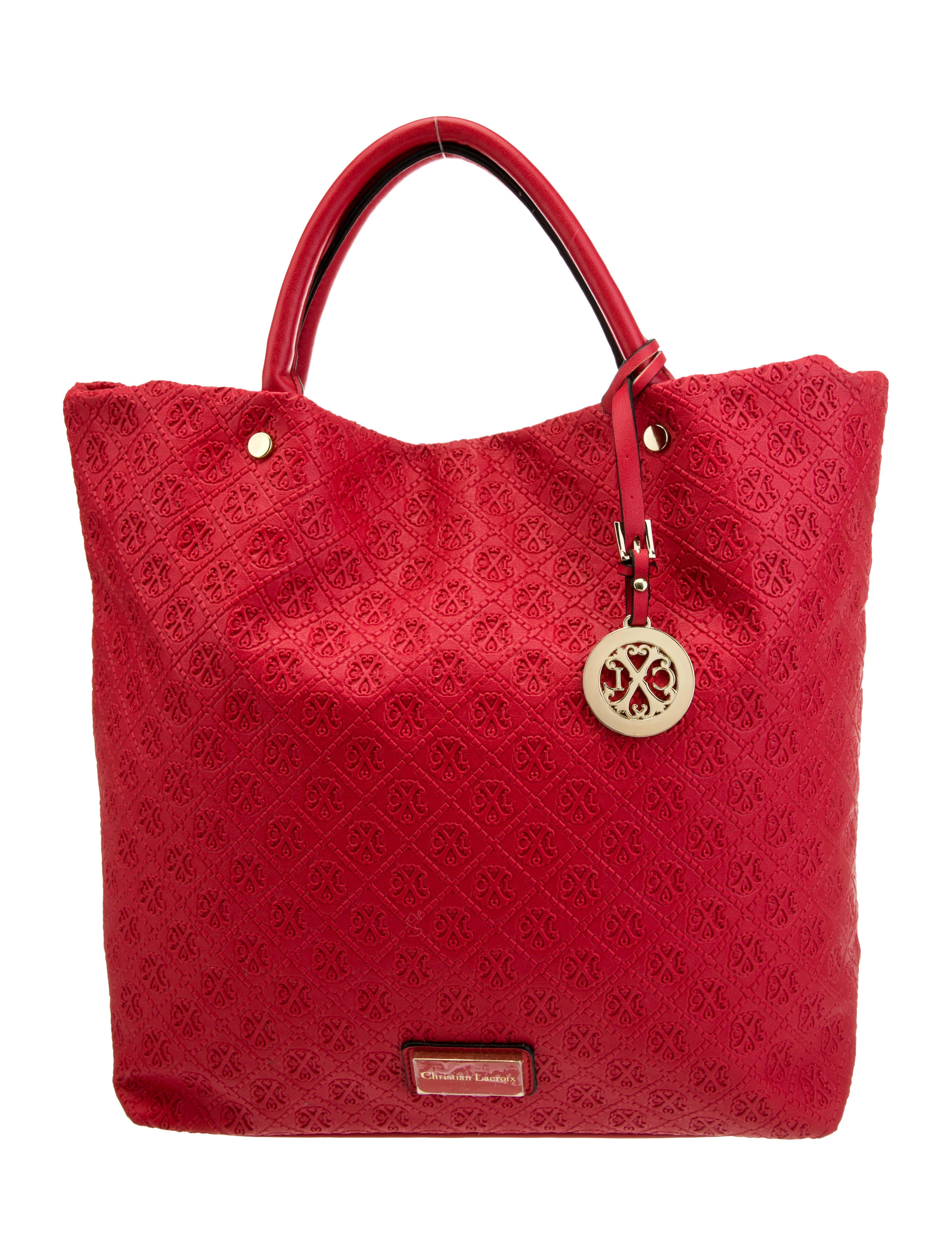 Christian Lacroix Leather Logo Tote - Red Totes, Handbags - CHS34221 ...
