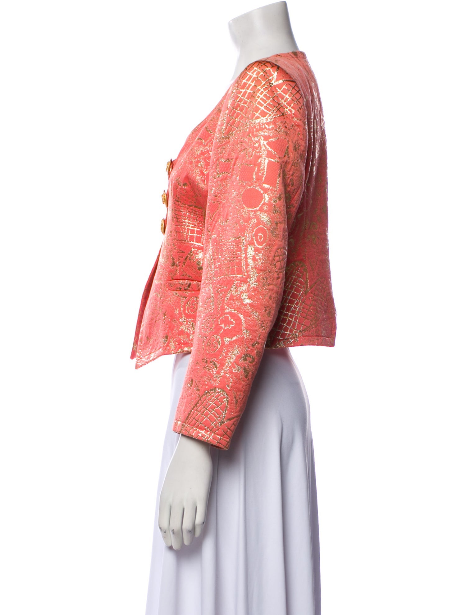 Christian Lacroix Tweed Pattern Evening Jacket - Pink Jackets, Clothing ...