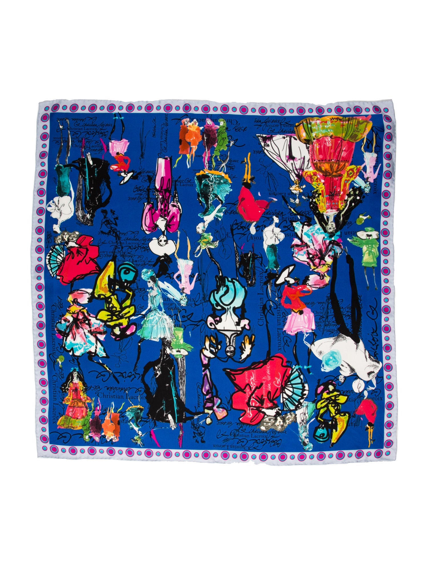 Christian Lacroix Silk Printed Scarf - Blue Scarves and Shawls ...