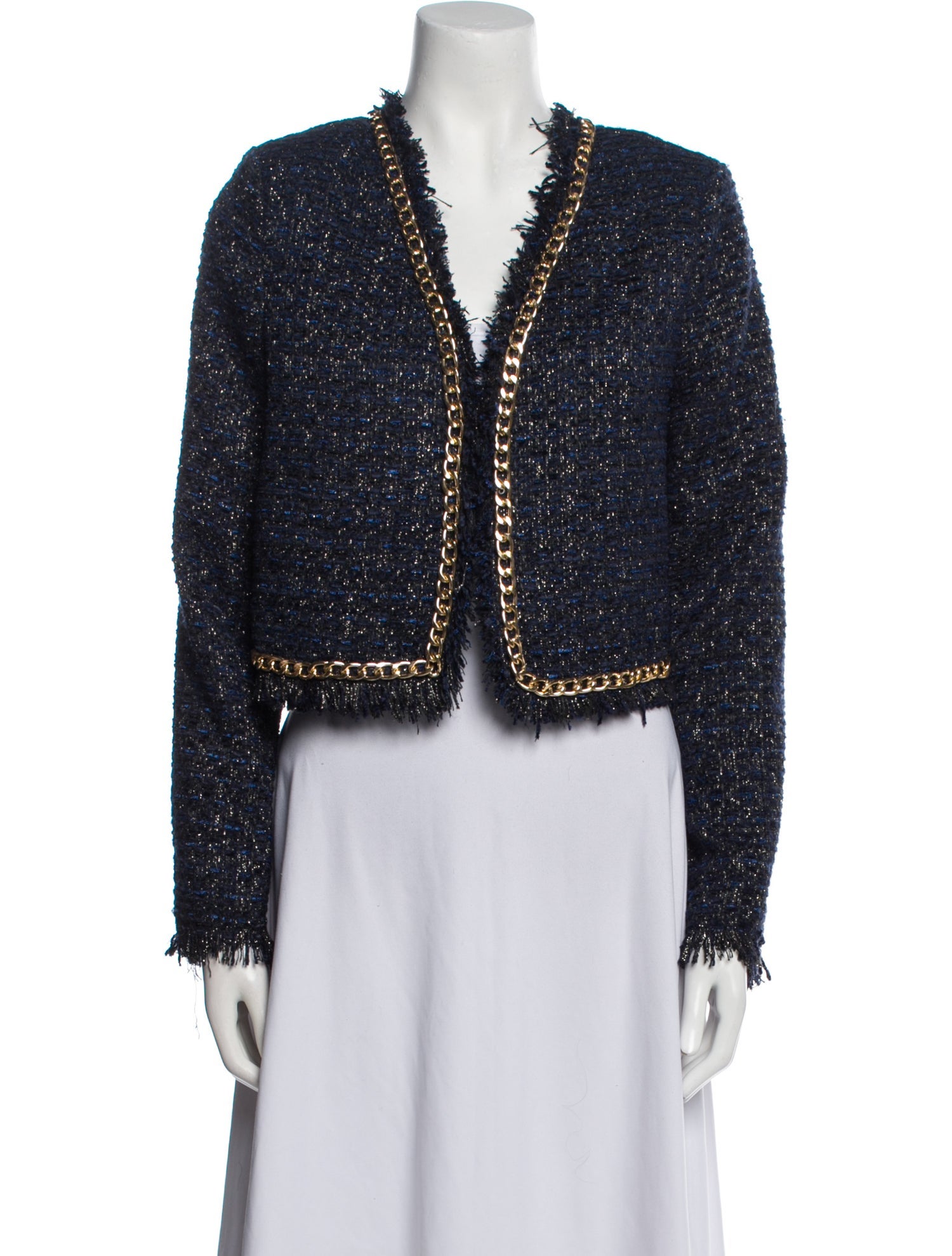 Christian Lacroix Tweed Pattern Evening Jacket - Blue Jackets, Clothing ...