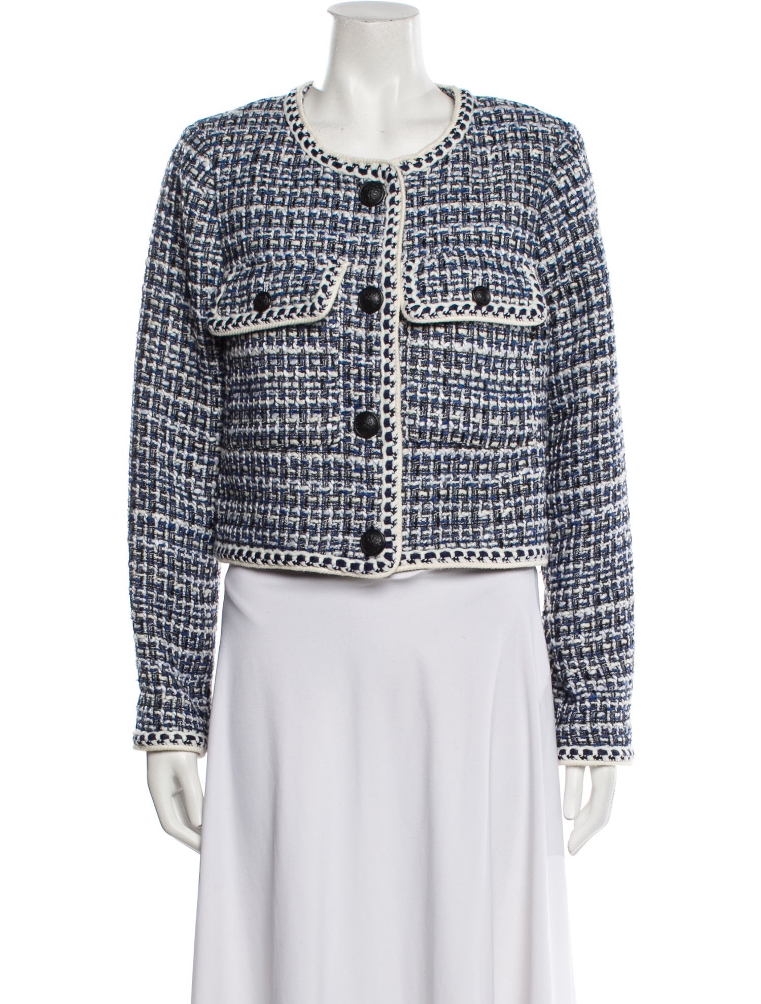Christian Lacroix Tweed Pattern Jacket - Blue Jackets, Clothing ...