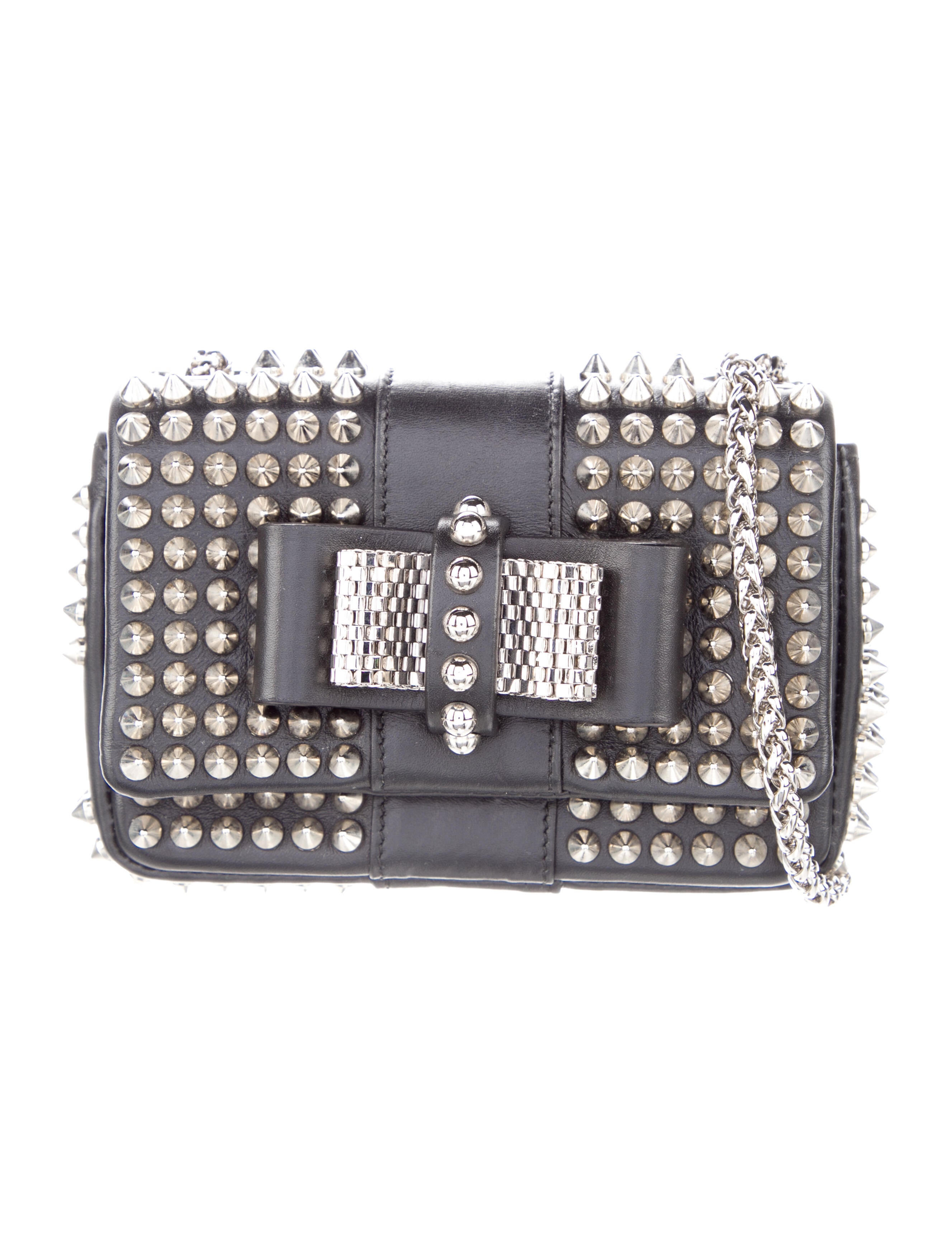 Christian Louboutin Leather Studded Crossbody Bag - Black Crossbody ...