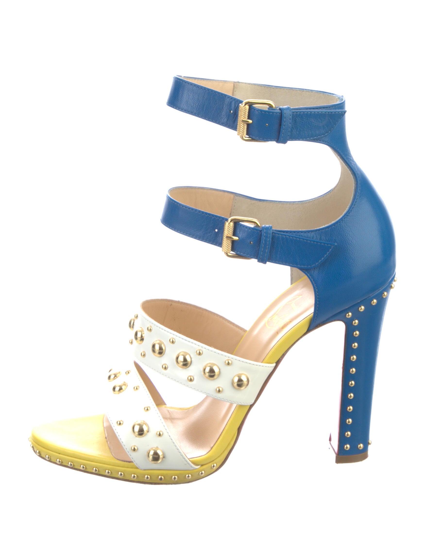 Christian Louboutin Strappy Leather Sandals - Black Sandals, Shoes ...