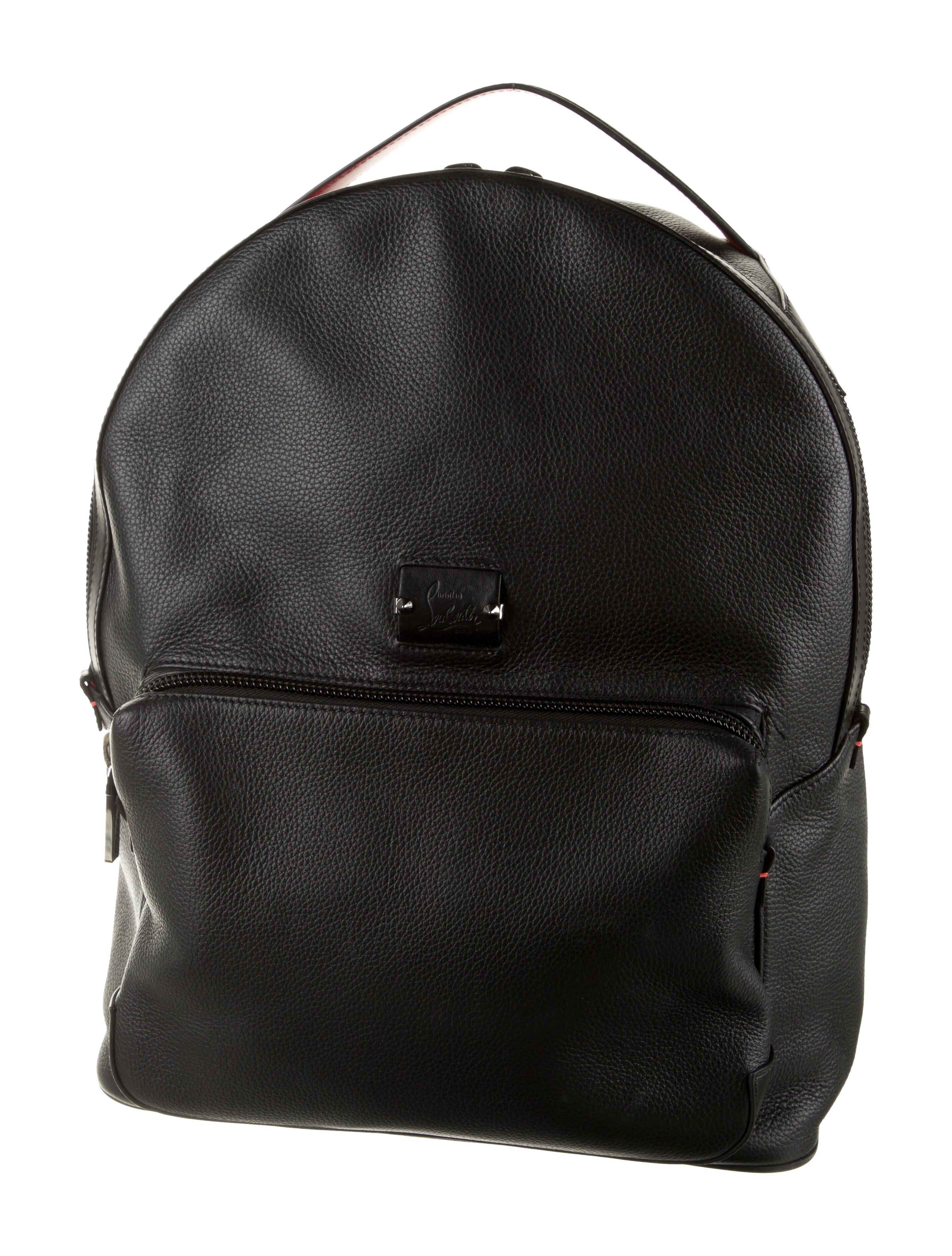 Christian Louboutin Solid Leather Backpack - Black Backpacks, Handbags ...