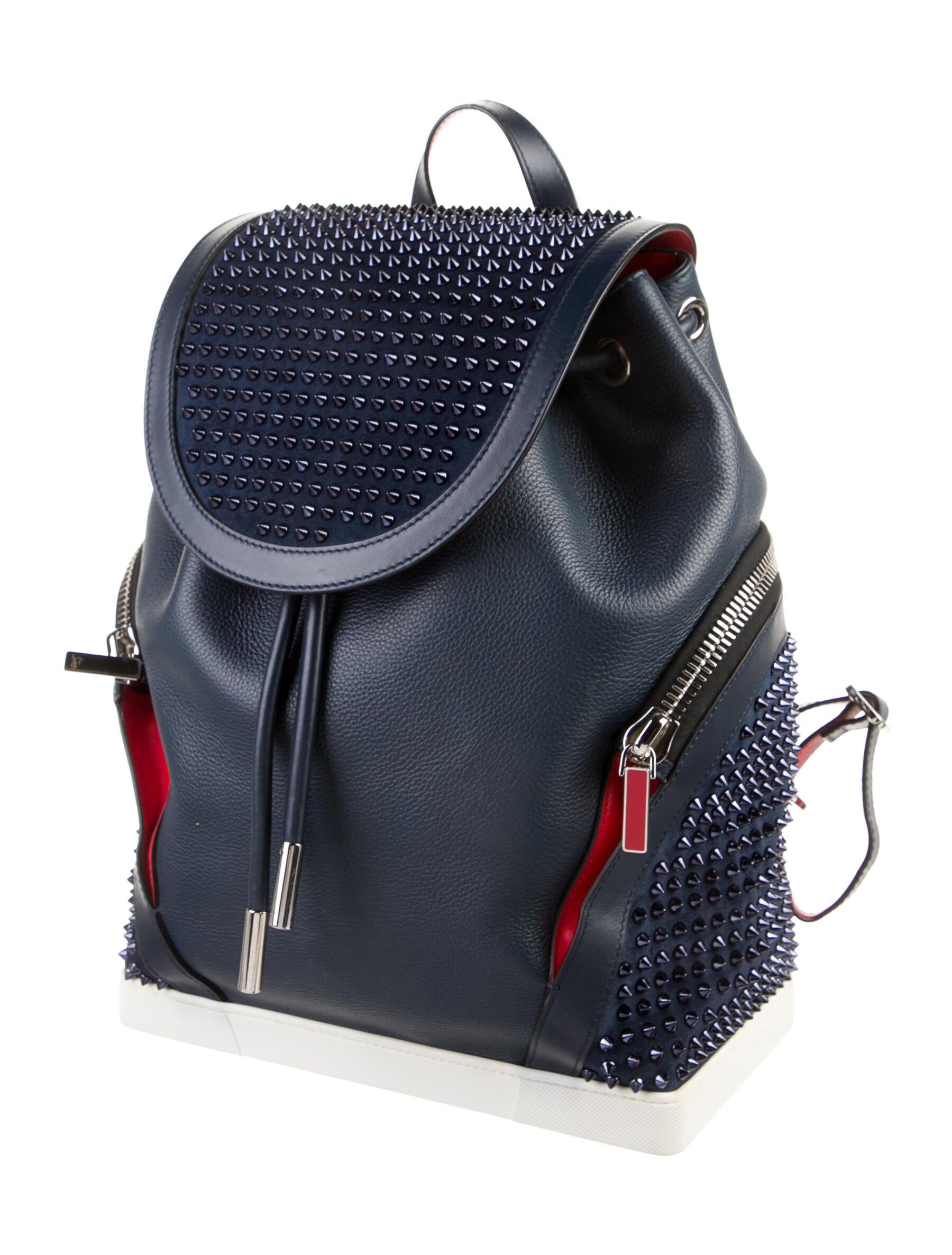 Christian Louboutin Leather Studded Backpack - Blue Backpacks, Bags ...
