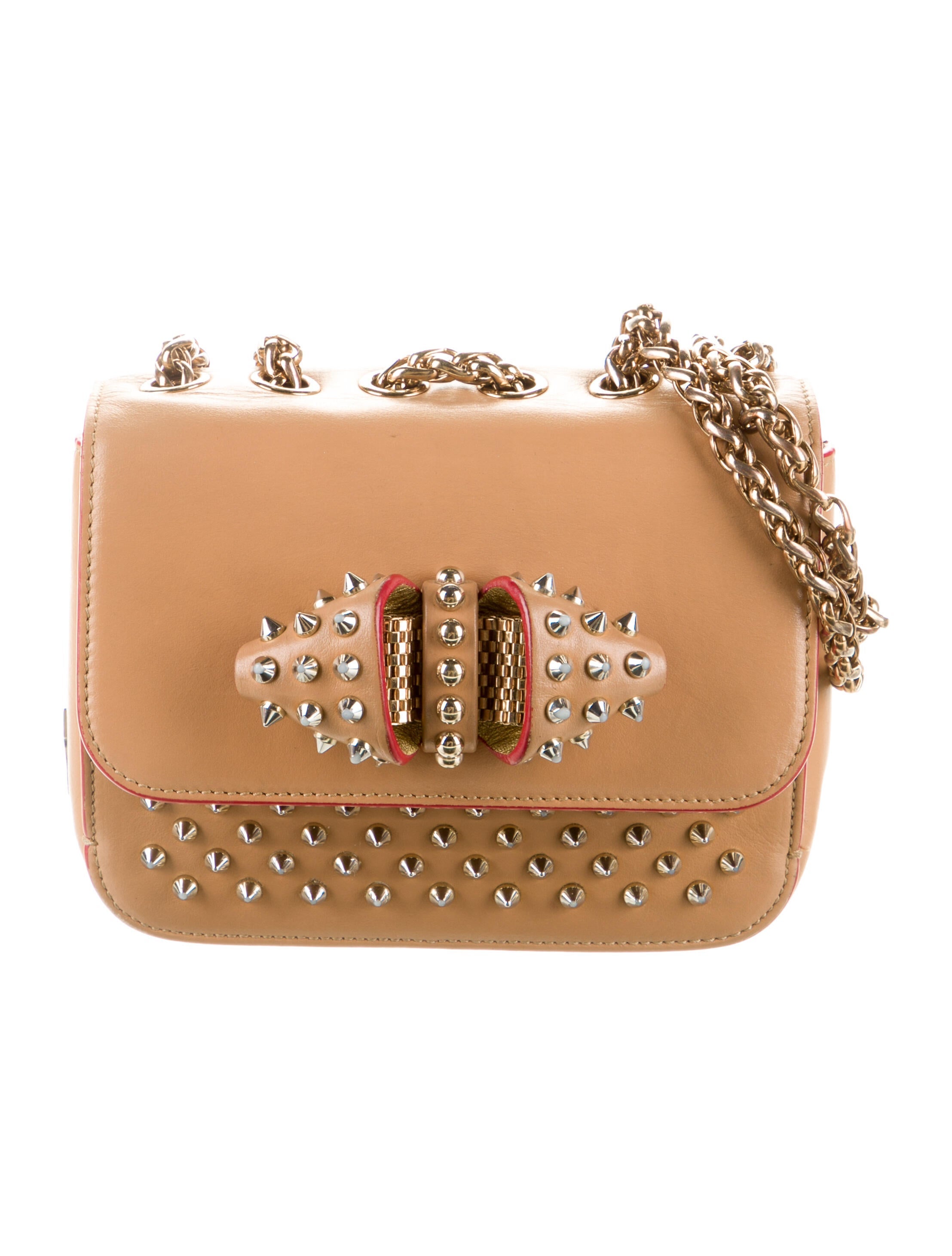 Christian Louboutin Studded Leather Crossbody Bag - Neutrals Crossbody ...