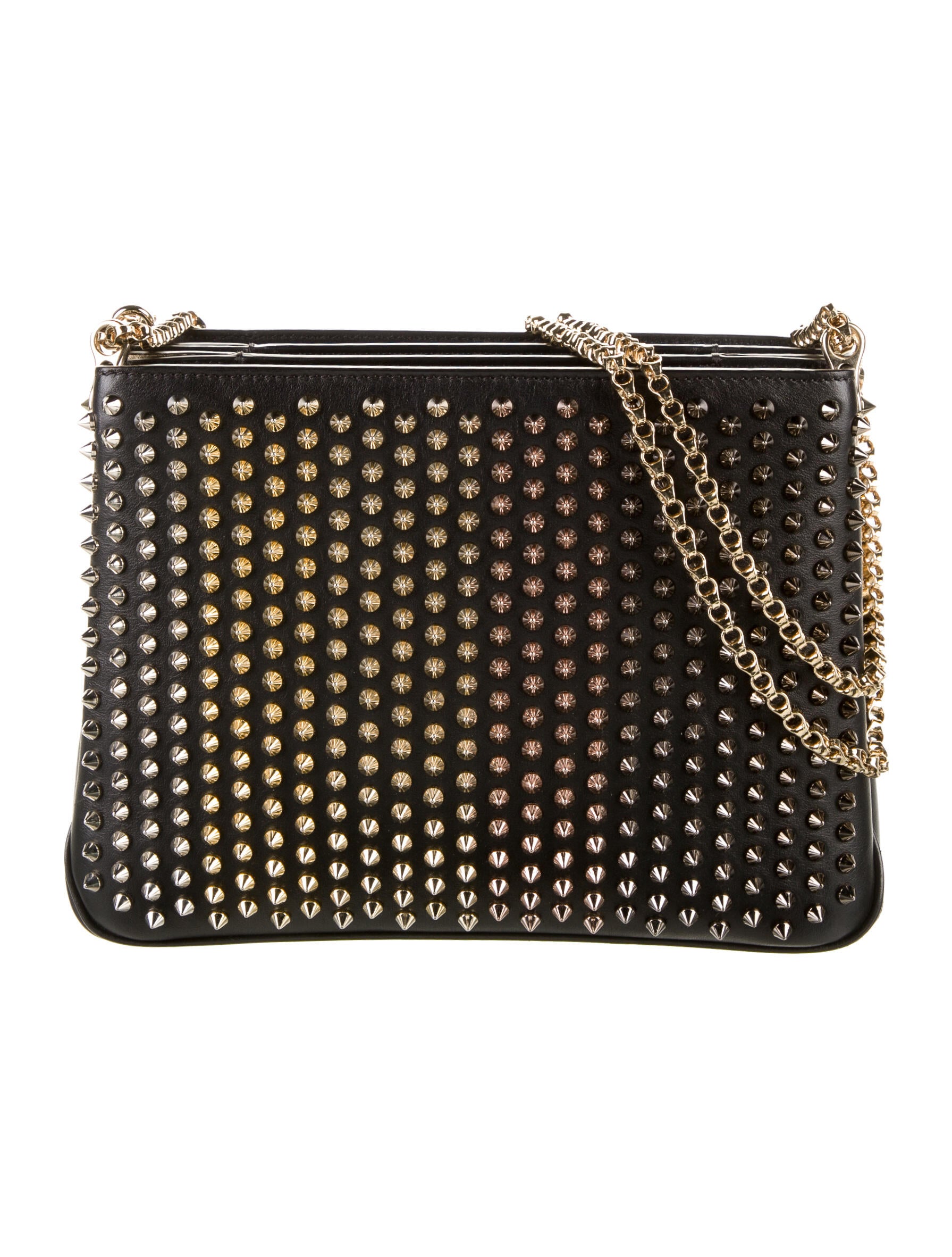 Christian Louboutin Studded Leather Shoulder Bag - Black Shoulder Bags ...