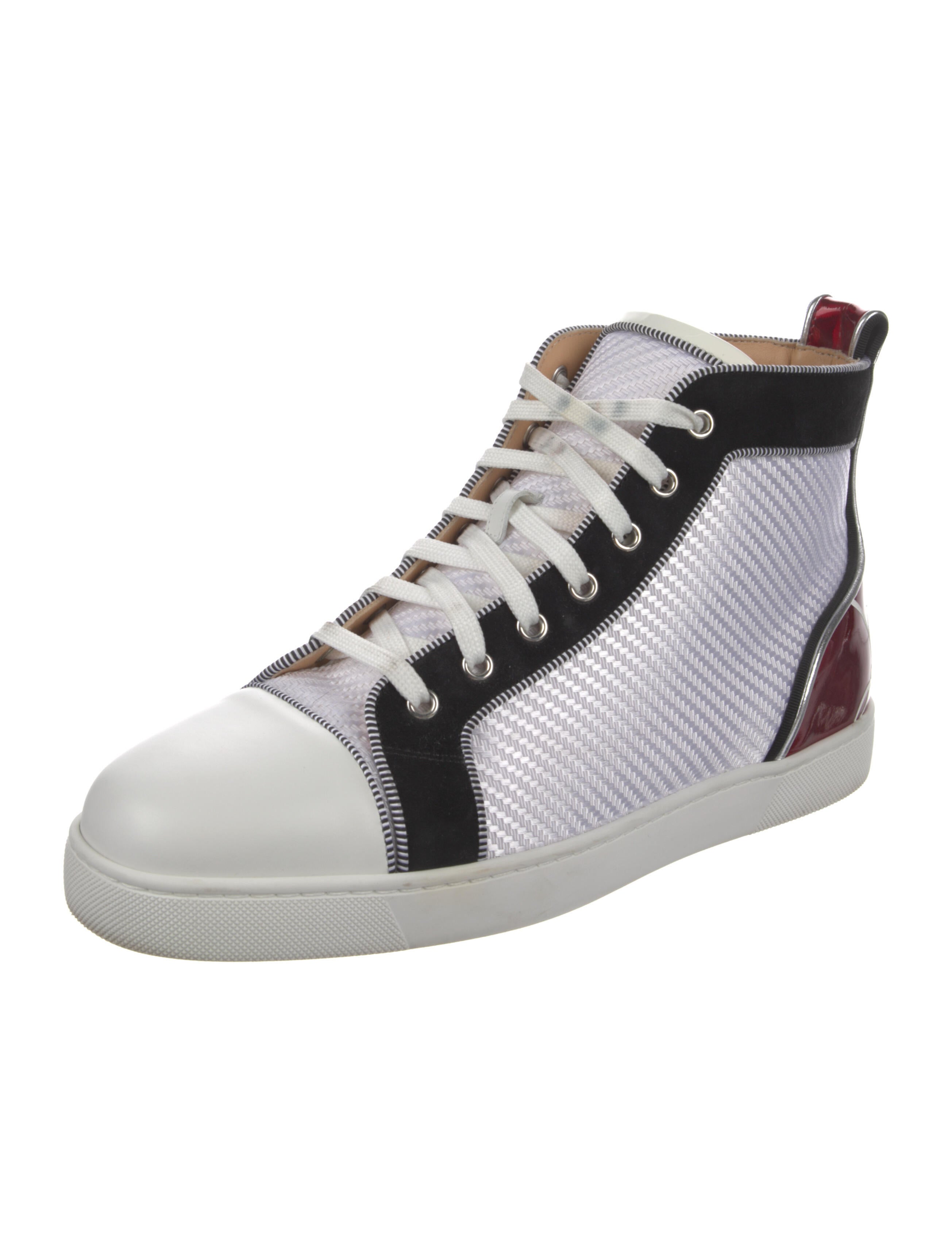 Christian Louboutin Colorblock Pattern Glitter Accents Sneakers - Blue ...