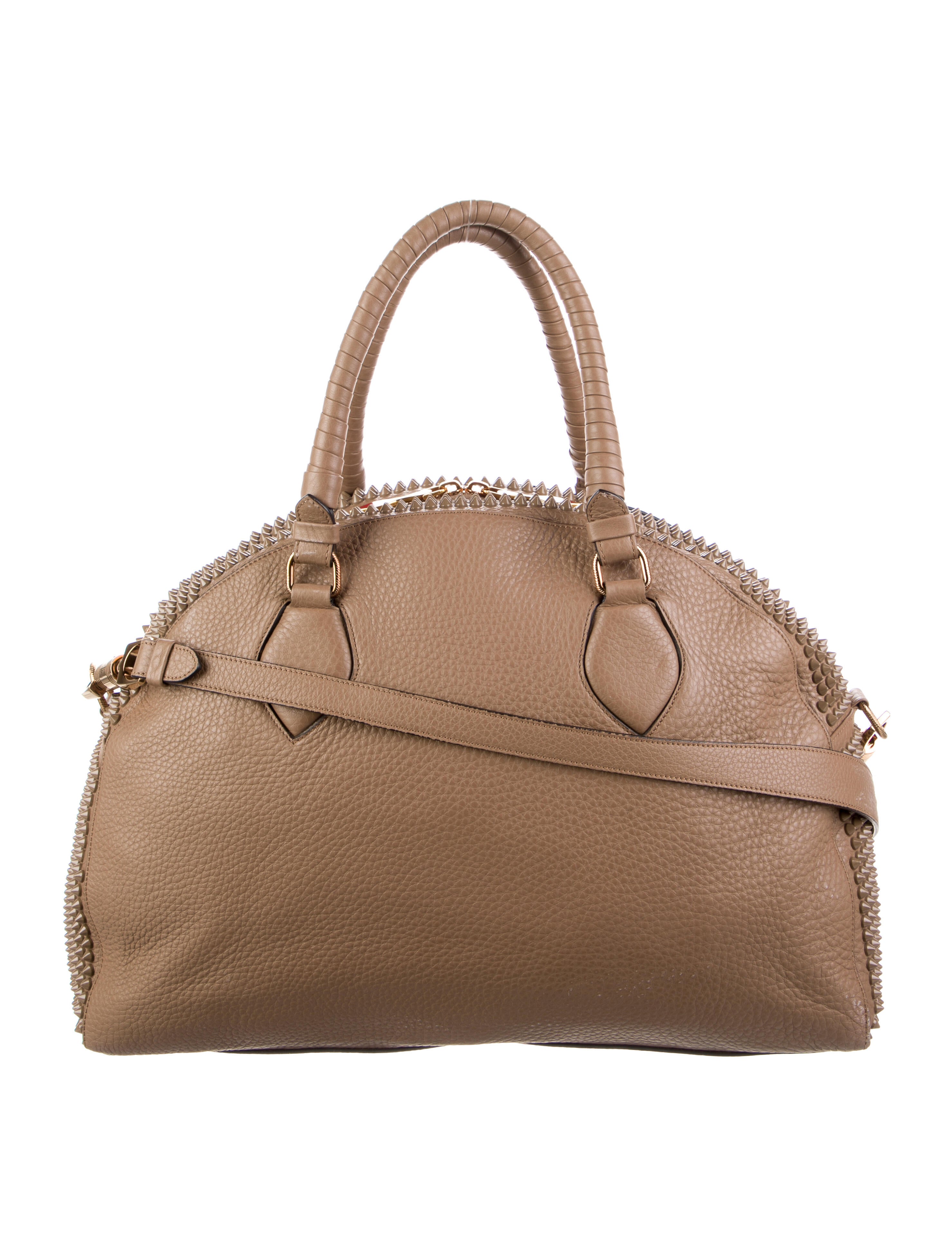 Christian Louboutin Studded- Accented Leather Shoulder Bag - Neutrals ...