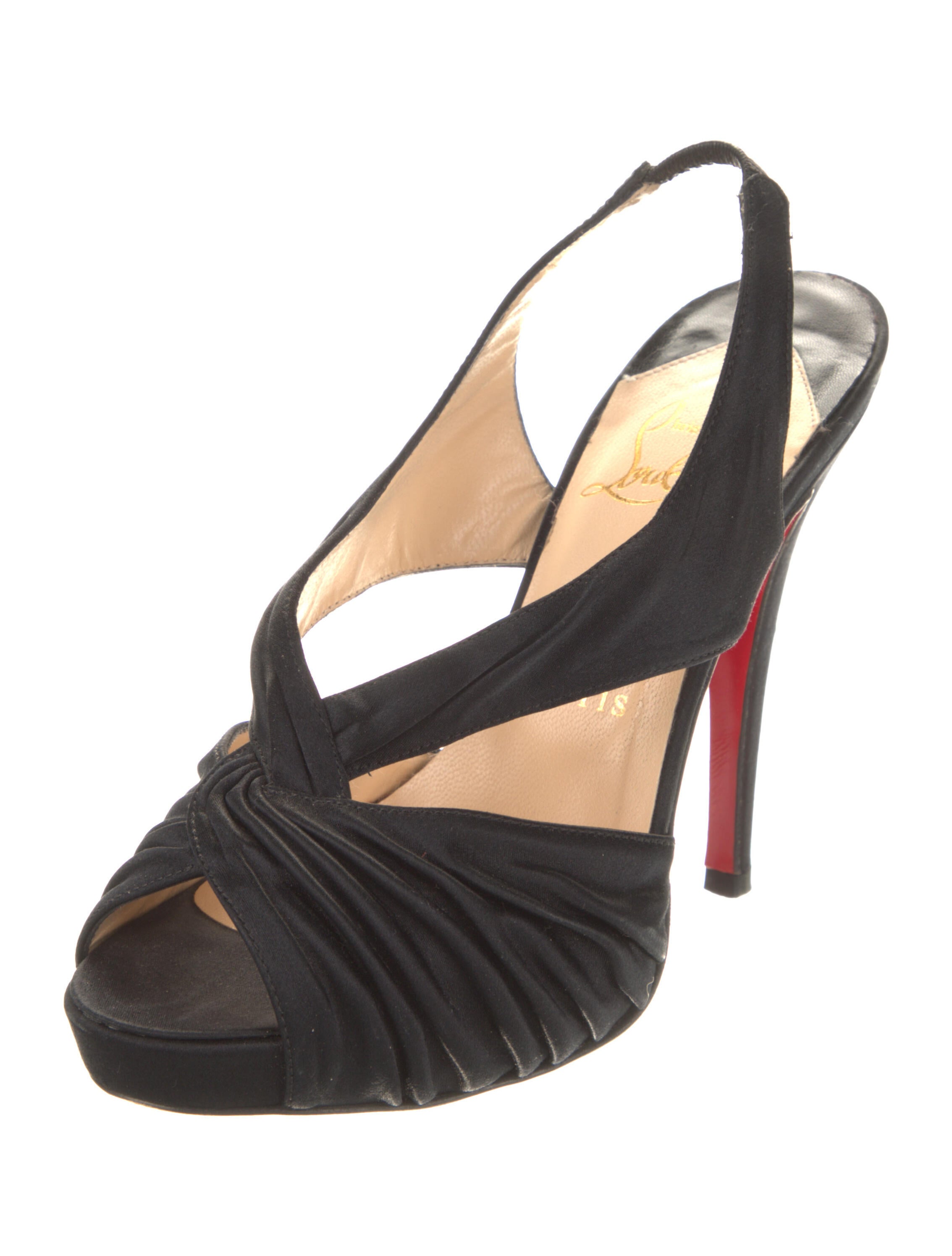Christian Louboutin T-Strap Wedge Sandals - Black Sandals, Shoes ...