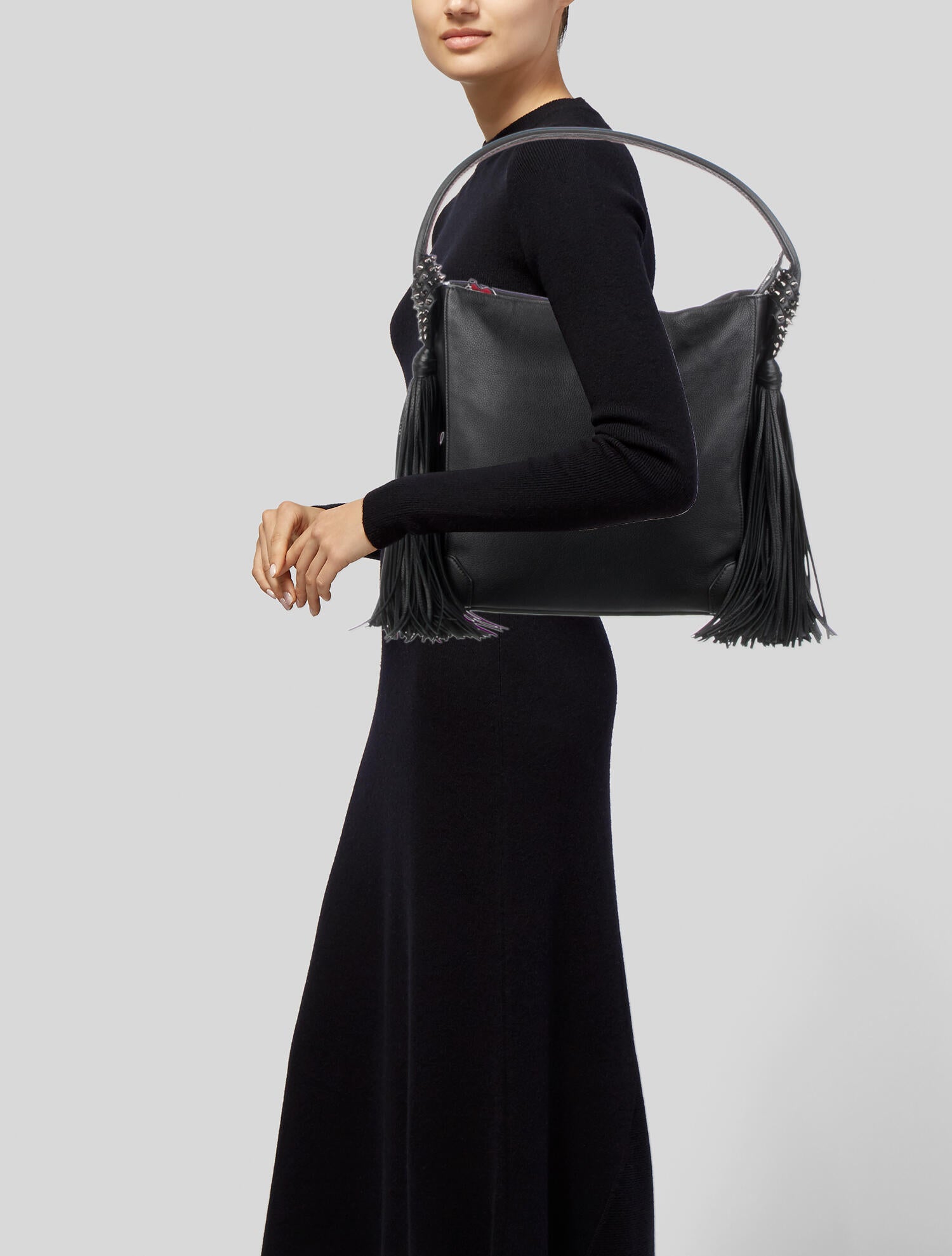 Christian Louboutin Patent Leather Shoulder Bag - Black Shoulder Bags ...