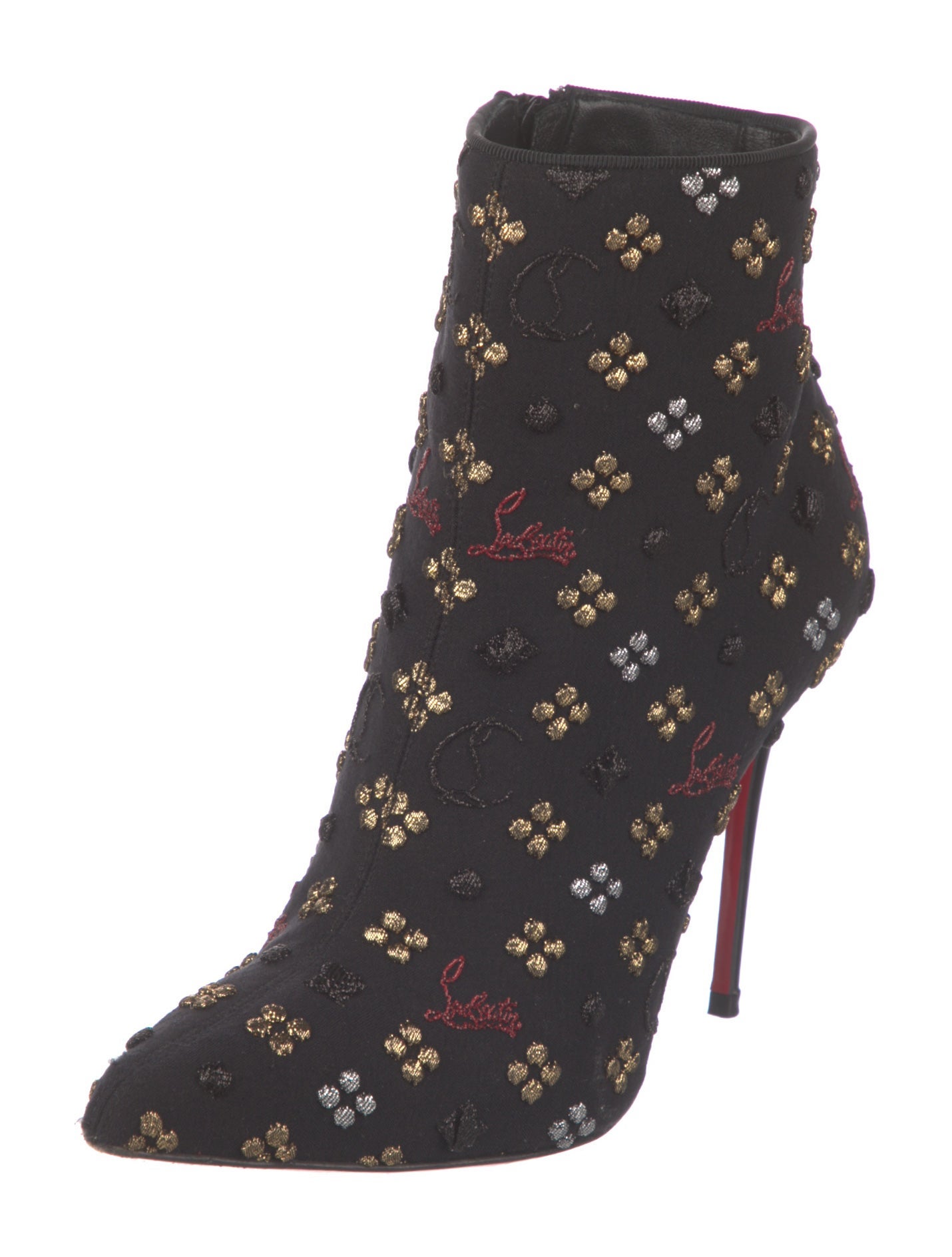 Christian Louboutin Paola Lace Booties - Black Boots, Shoes - CHT53941 ...