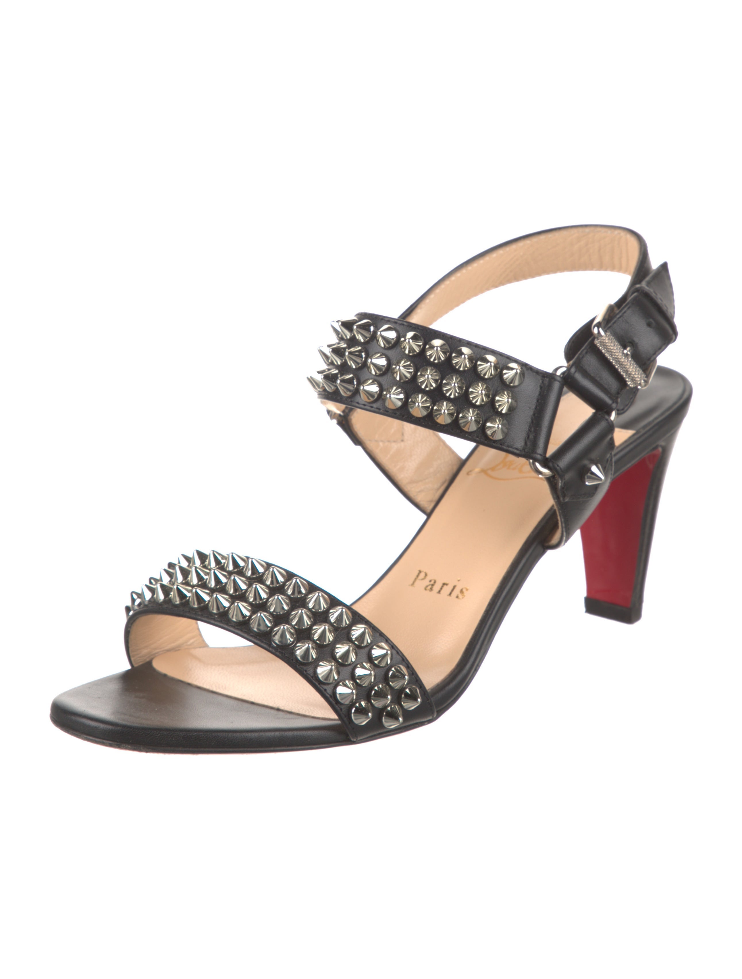 Christian Louboutin T-Strap Wedge Sandals - Black Sandals, Shoes ...