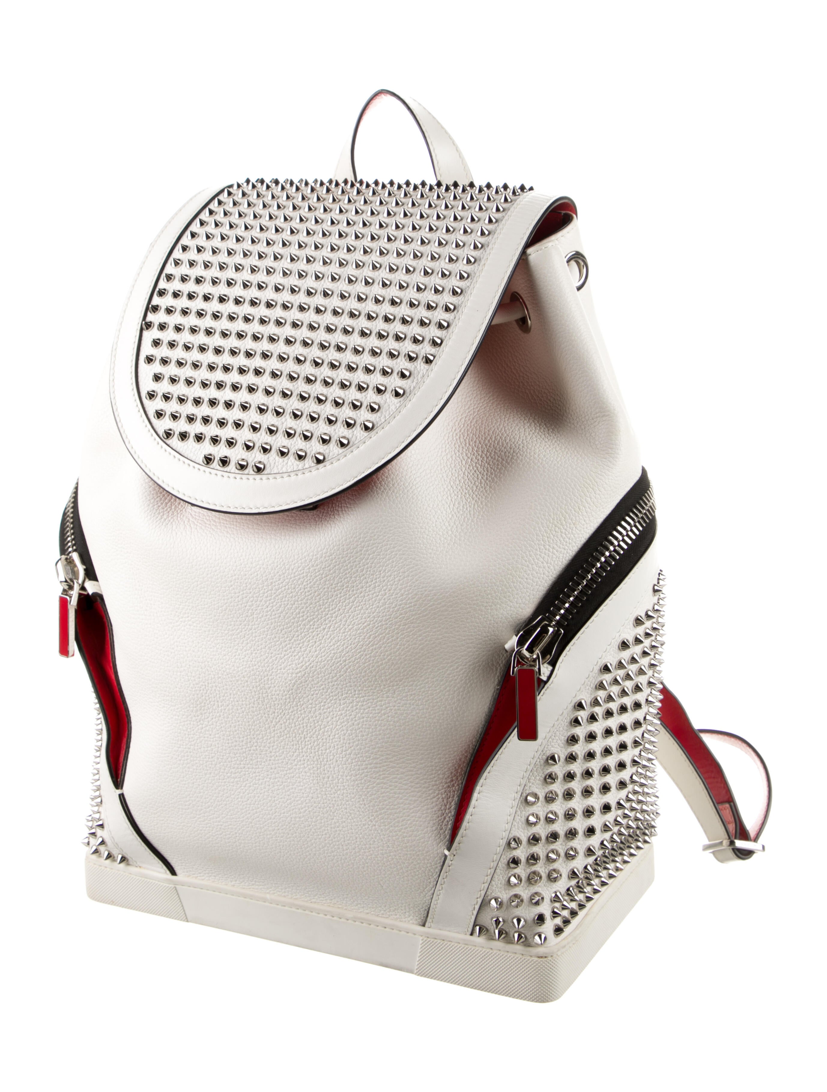 Christian Louboutin Studded Leather Explorafunk Backpack - White ...