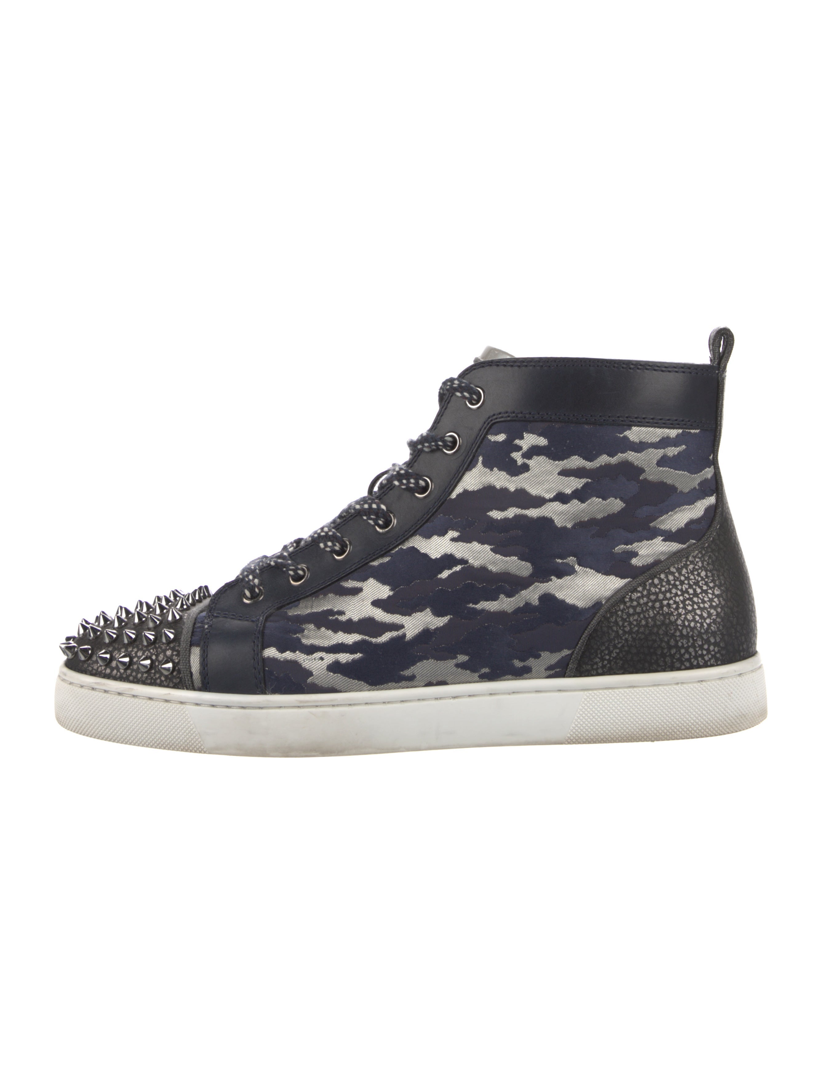 Christian Louboutin Louis Spike Sneakers - Blue Sneakers, Shoes ...