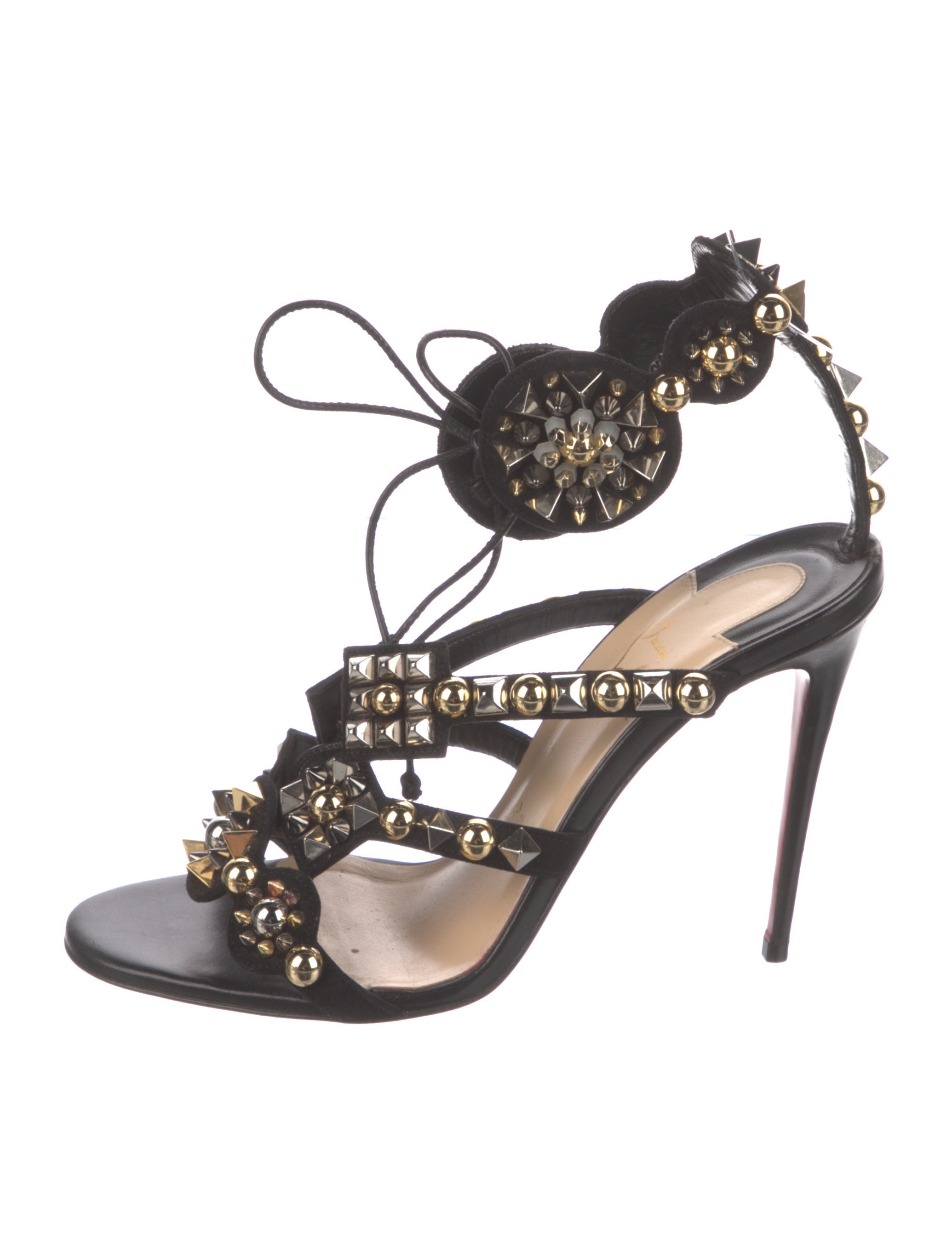 Christian Louboutin Leather Sandals - Black Sandals, Shoes - CHT323246 ...