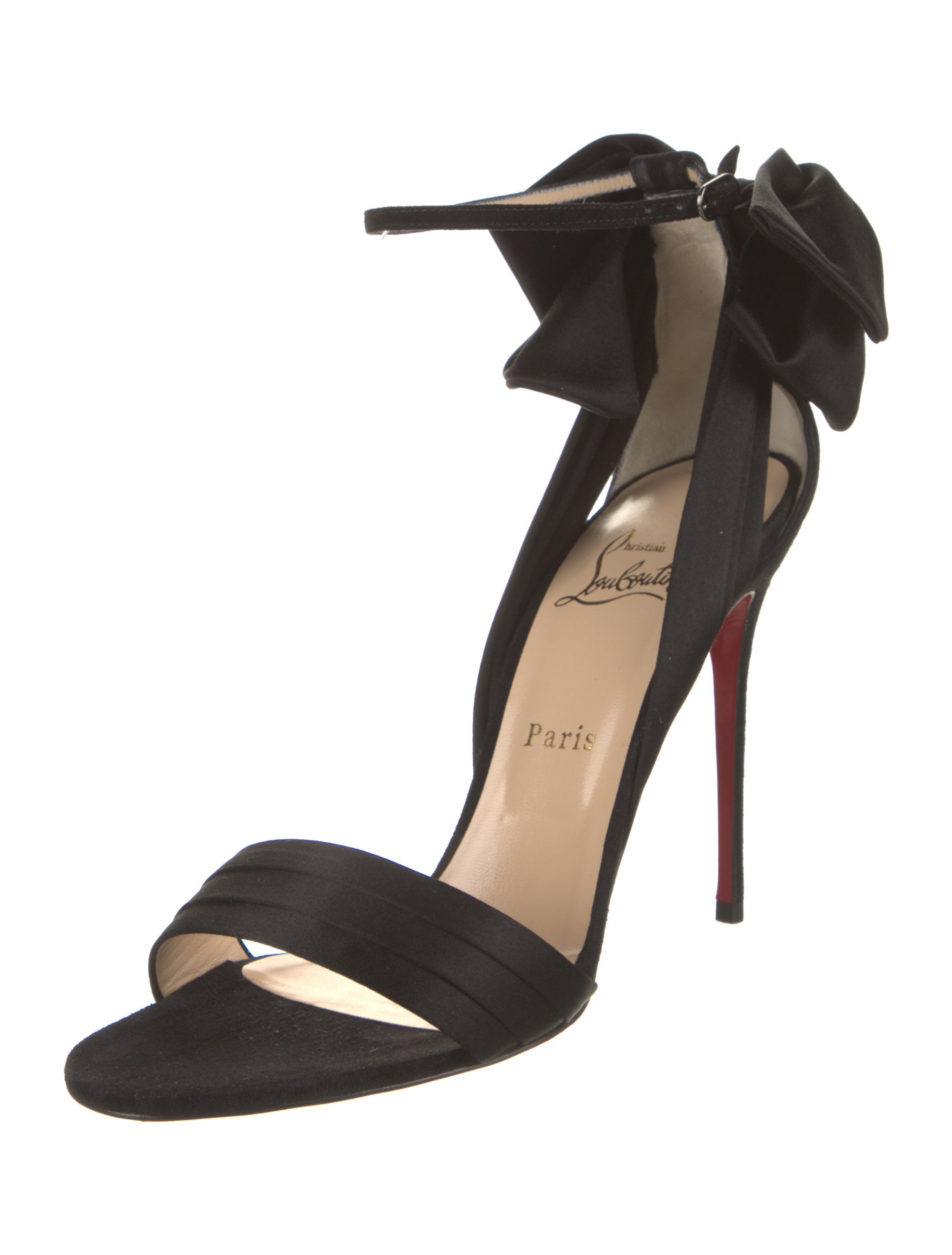 Christian Louboutin Patent Cage Sandals - Black Sandals, Shoes ...