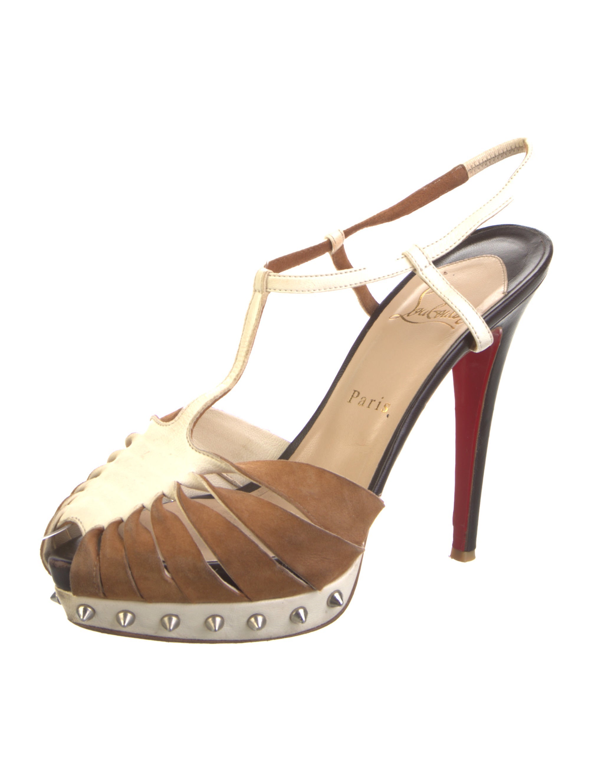 Christian Louboutin Slingback Sandals - Brown Sandals, Shoes - CHT31463 ...