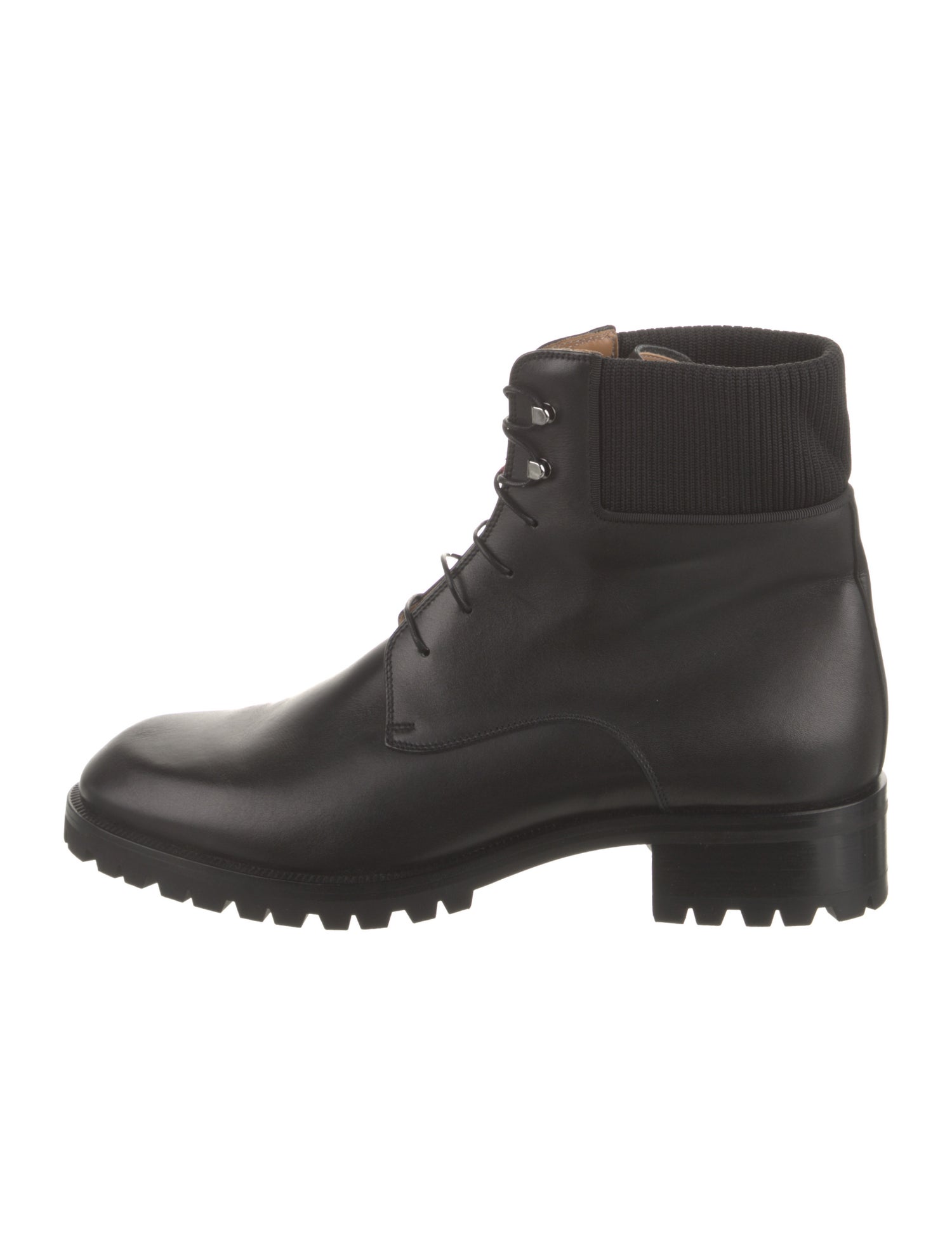 Christian Louboutin Leather Combat Boots - Black Boots, Shoes ...