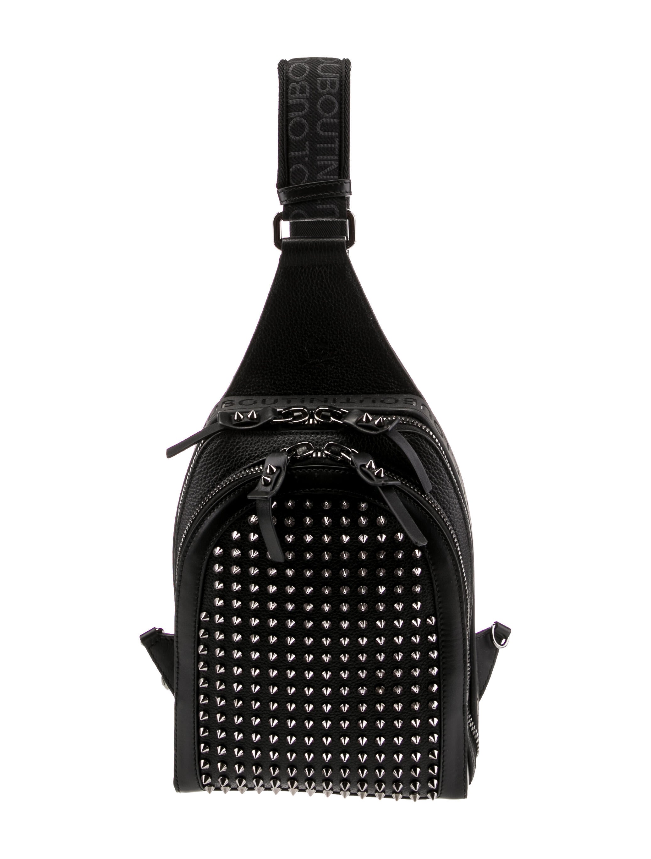 Christian Louboutin Loubifunk Leather Studded Crossbody Bag - Black ...