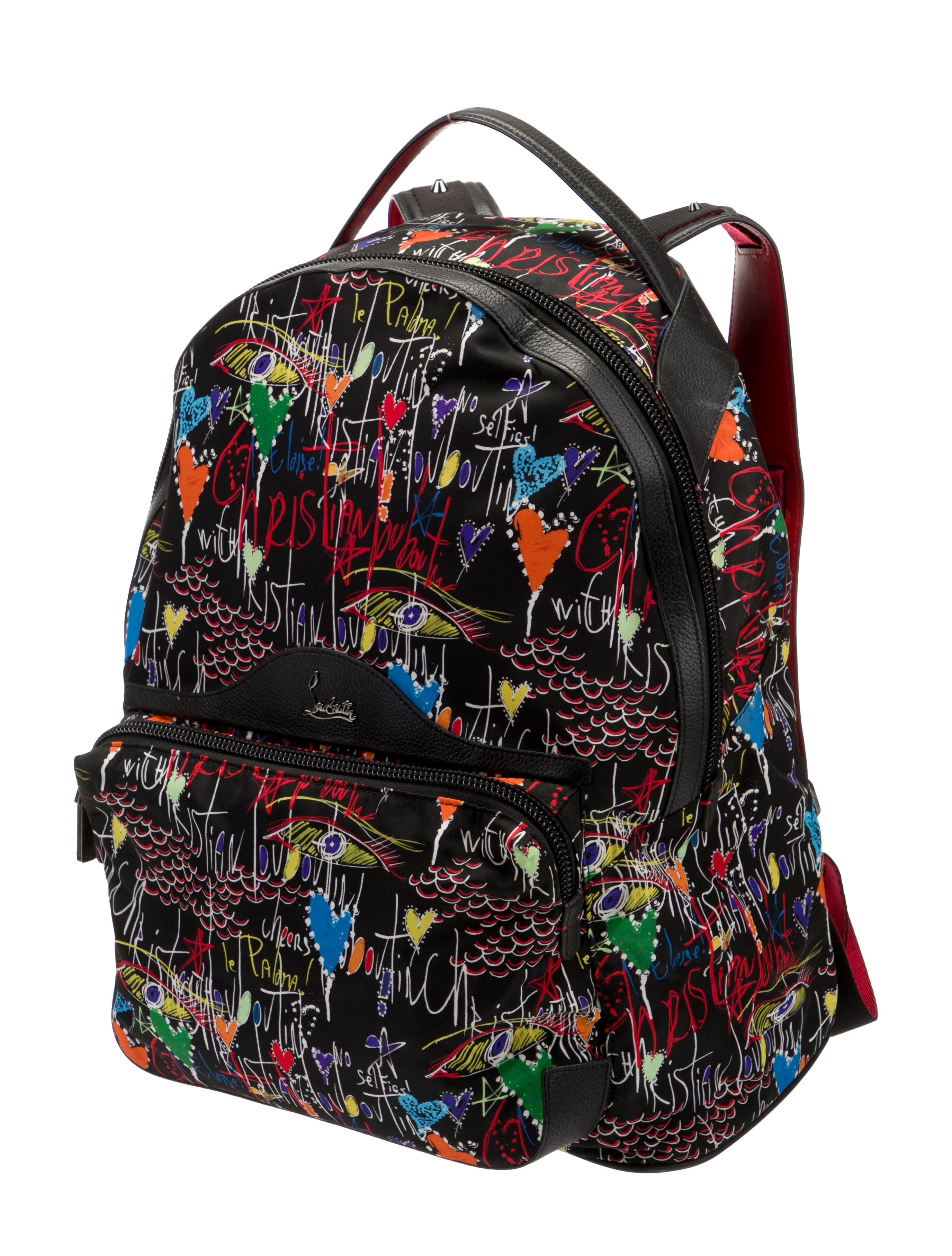 Christian Louboutin Leather Trim Nylon Backpack - Black Backpacks ...