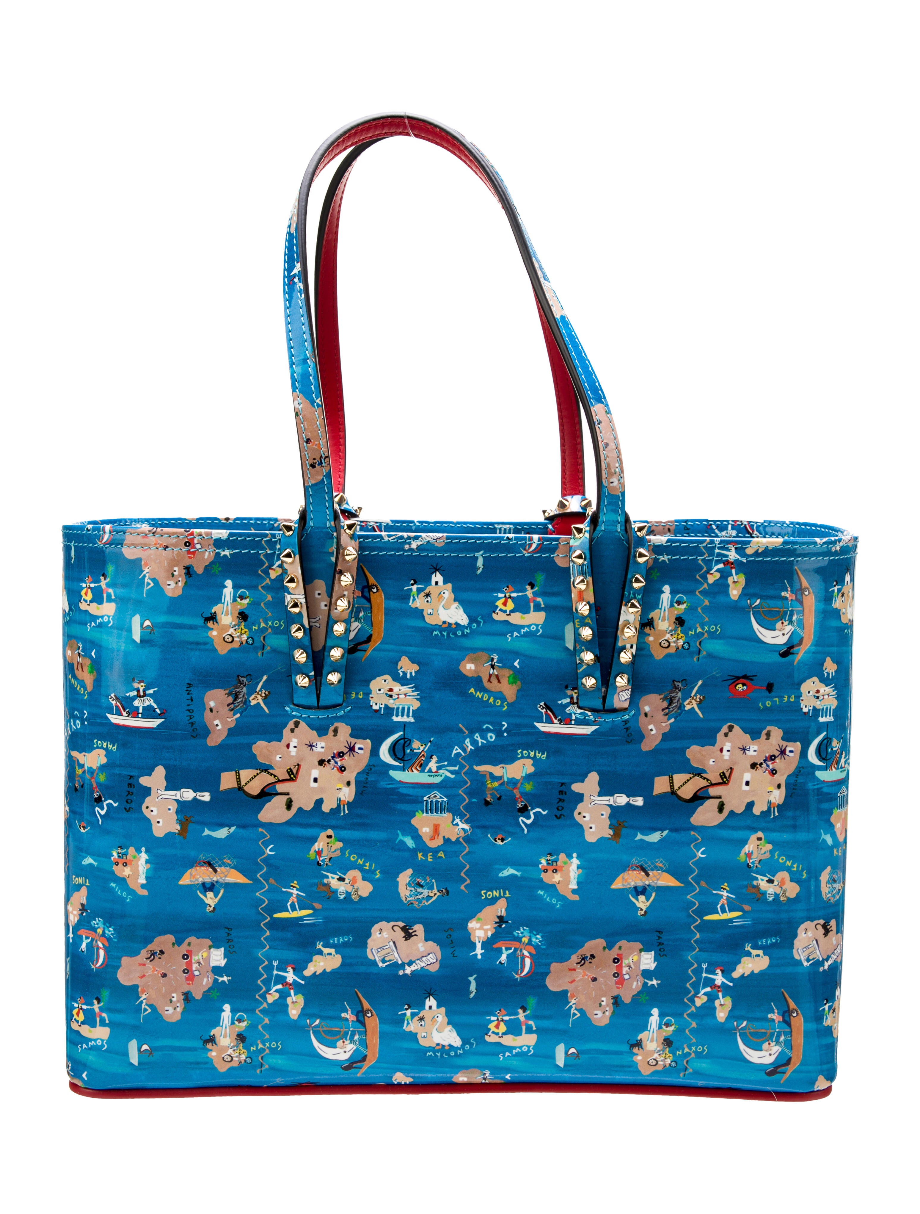 Christian Louboutin Patent Leather Cabata Tote - Blue Totes, Handbags ...