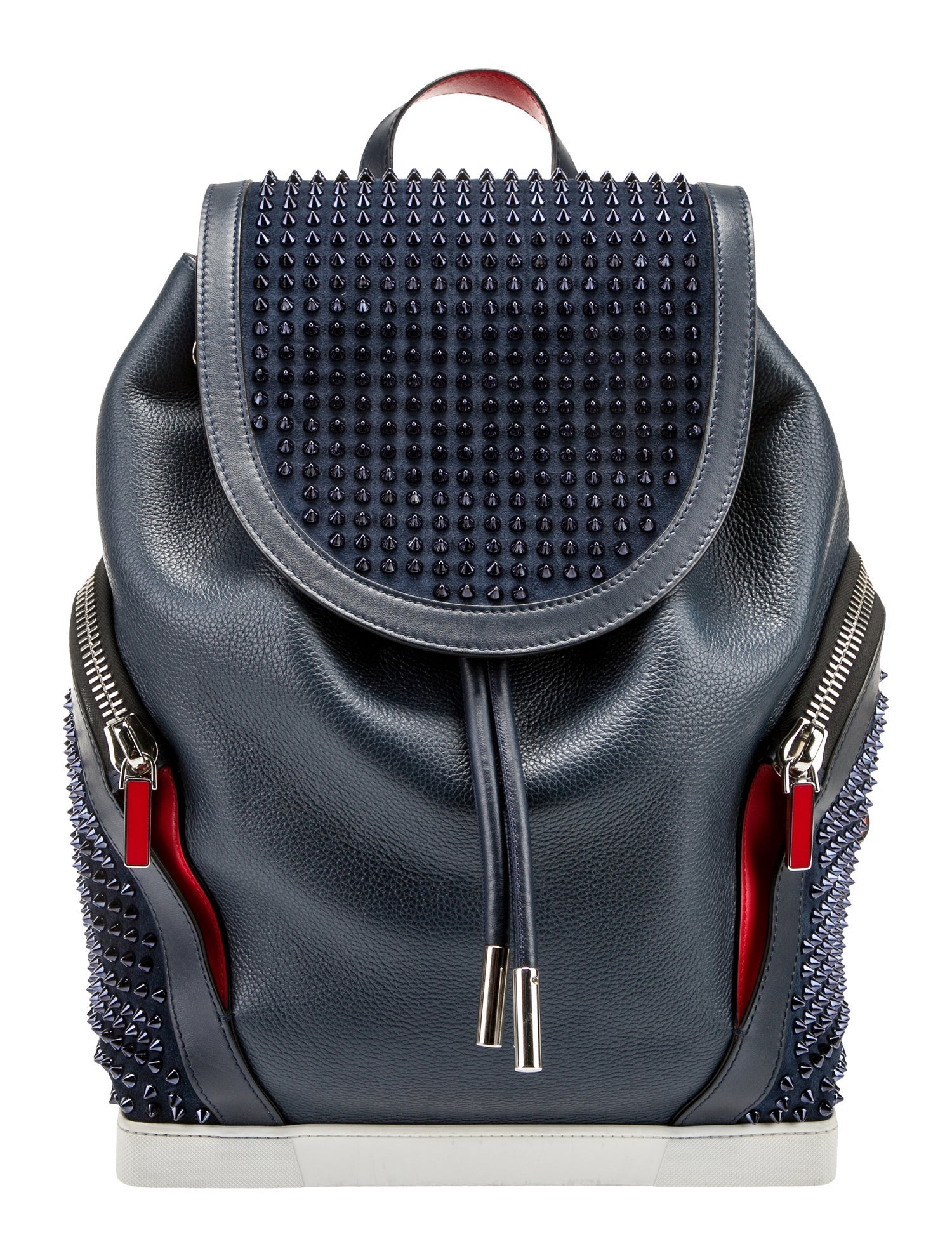 Christian Louboutin Stud Embellished Leather Backpack - Blue Backpacks ...