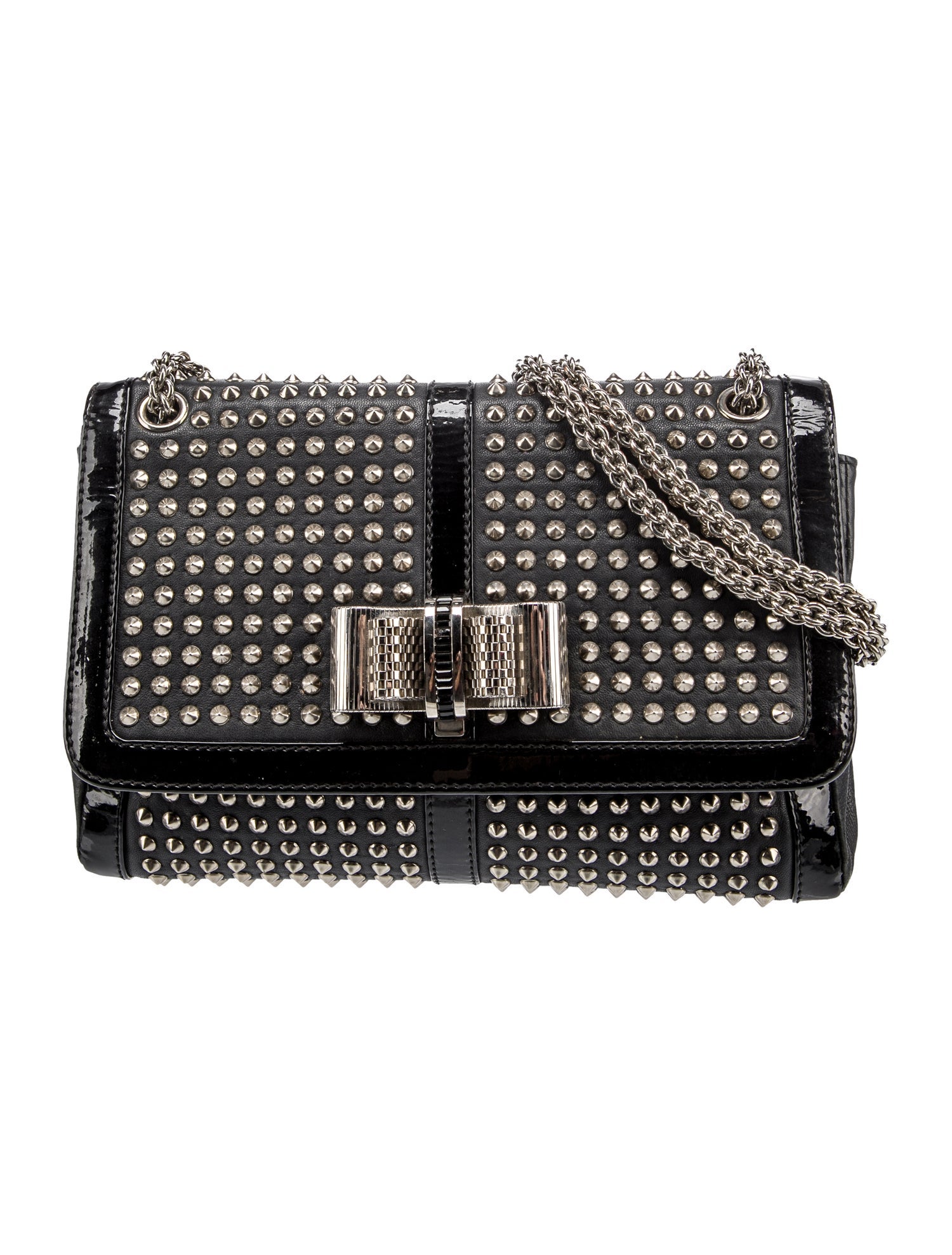 Christian Louboutin Leather Studded Sweet Charity Shoulder Bag - Black ...