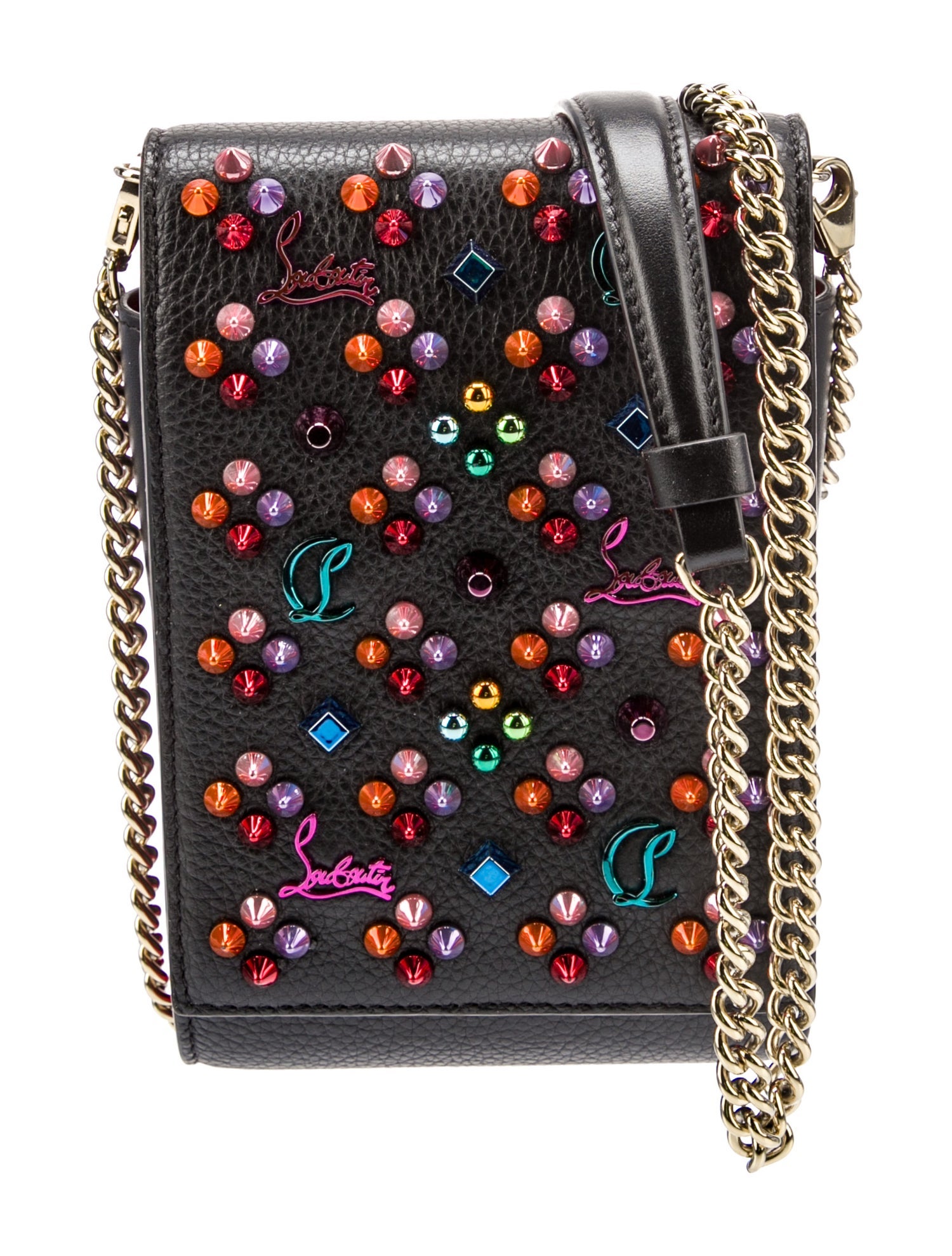 Christian Louboutin Studded Leather Paloma Crossbody Bag - Black ...