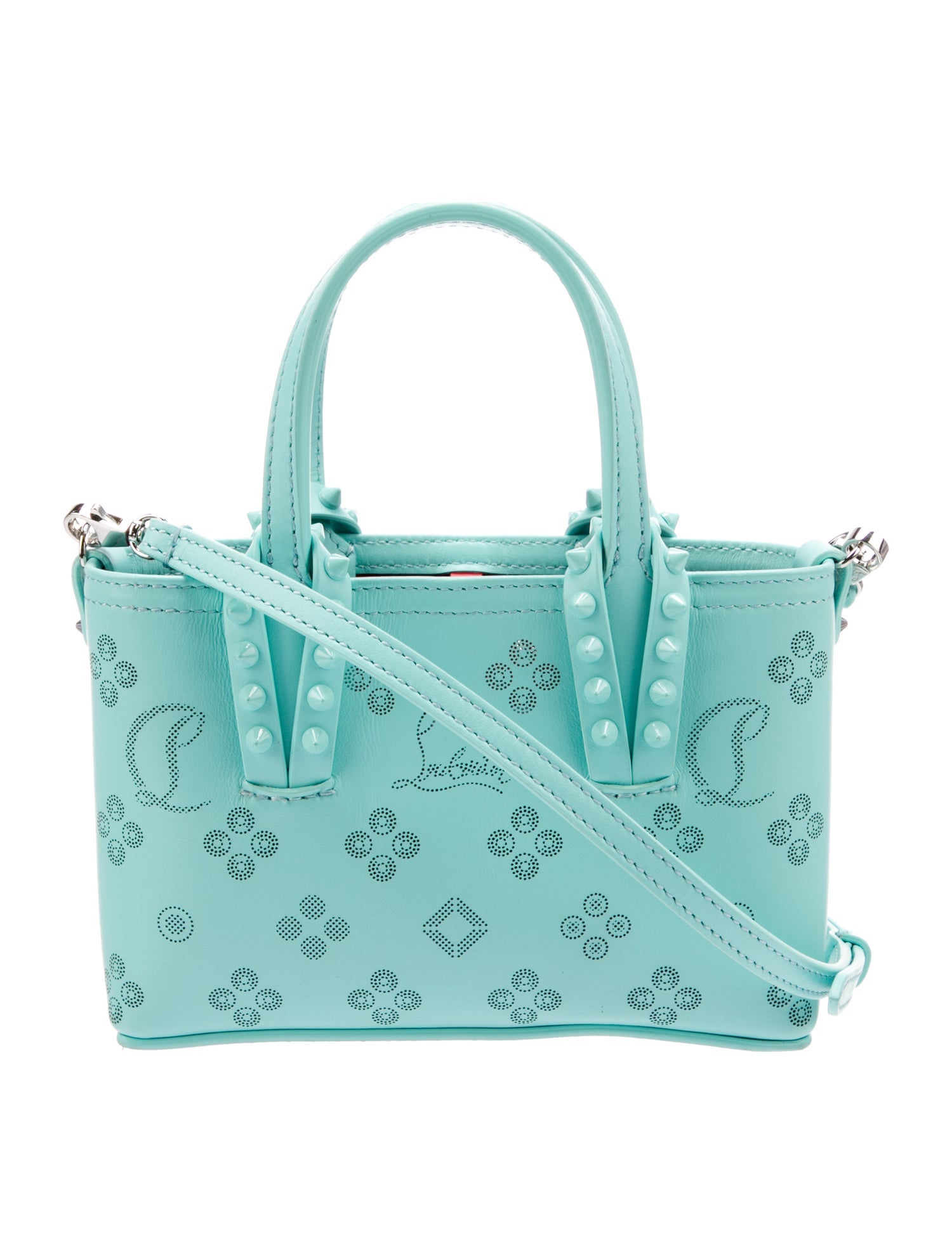 Christian Louboutin Studded Leather Cabata Mini Bag - Blue Mini Bags ...