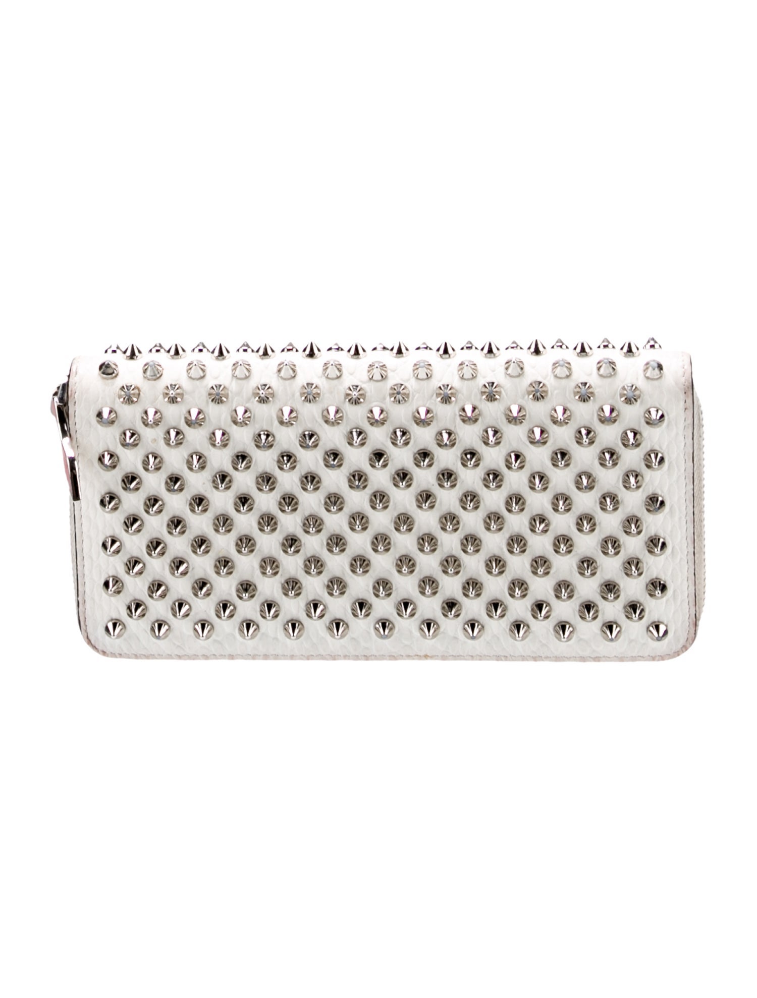 Christian Louboutin leather studded clutch - Neutrals Clutches ...