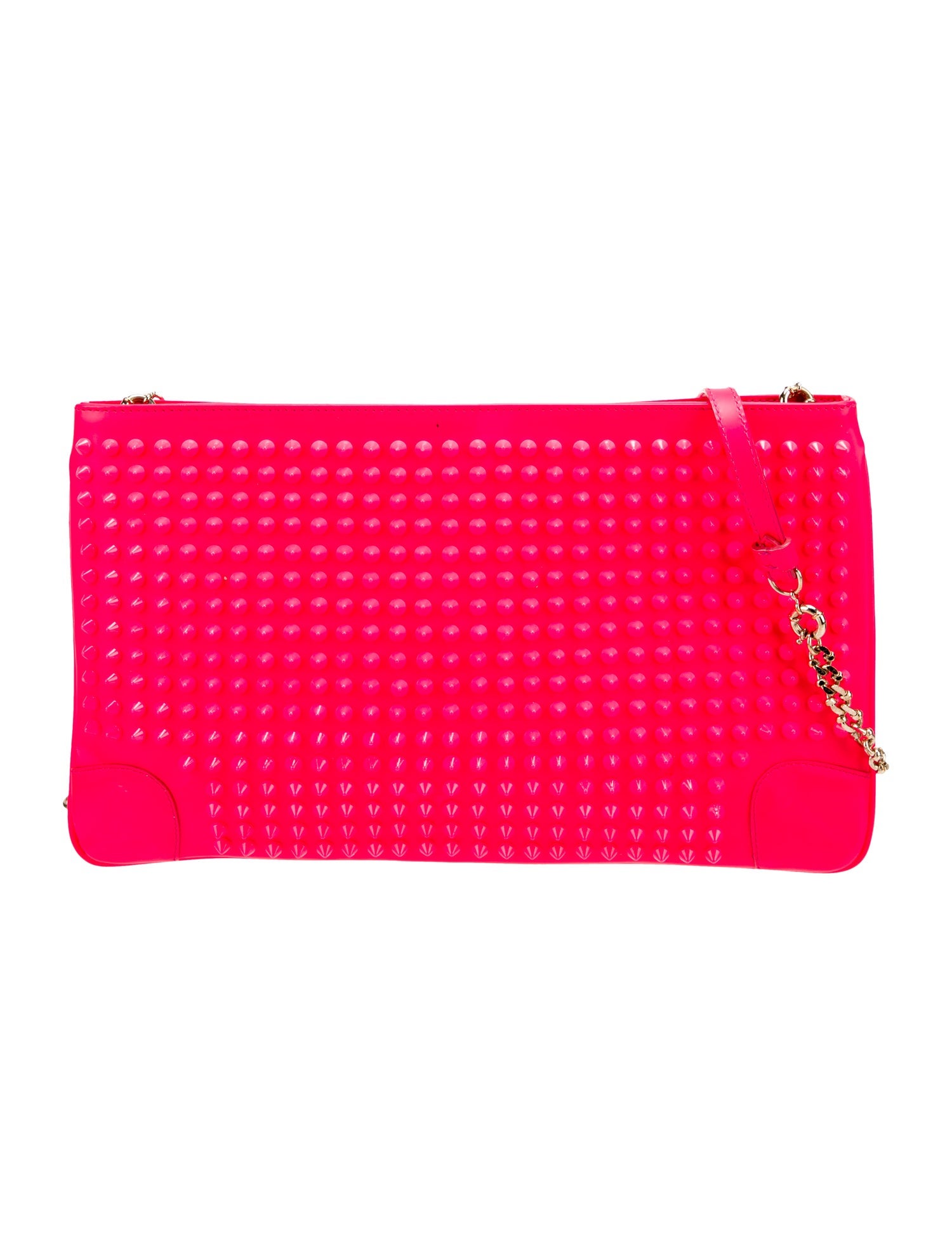 Christian Louboutin Leather Loubiposh Spiked Crossbody Bag - Pink ...