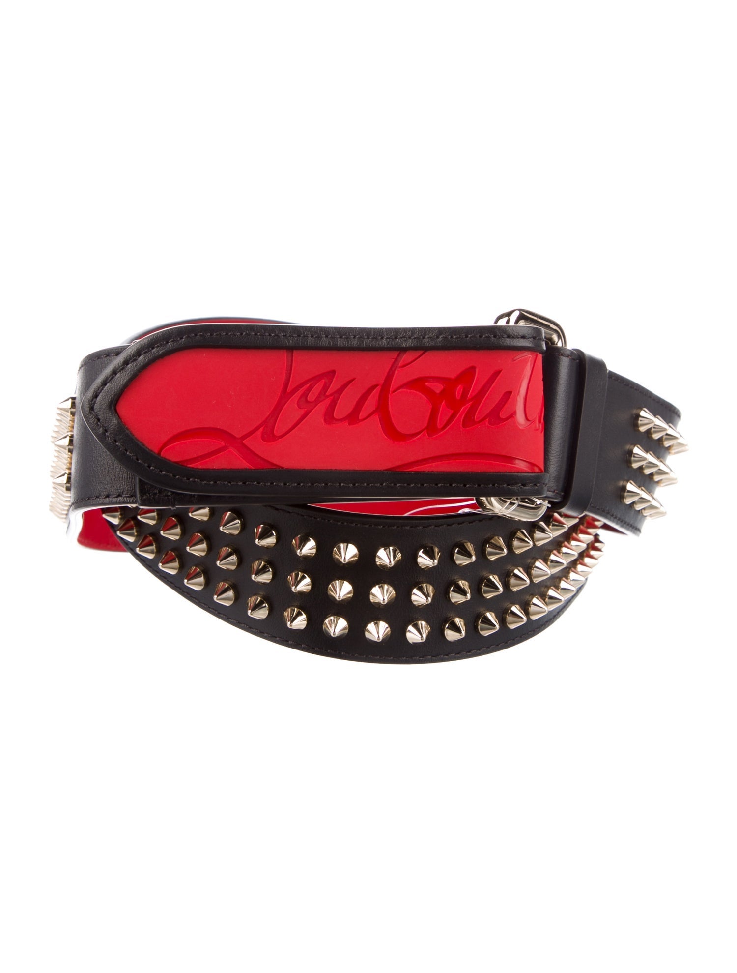 Christian Louboutin Spike Accents Leather Belt - Black Belts ...