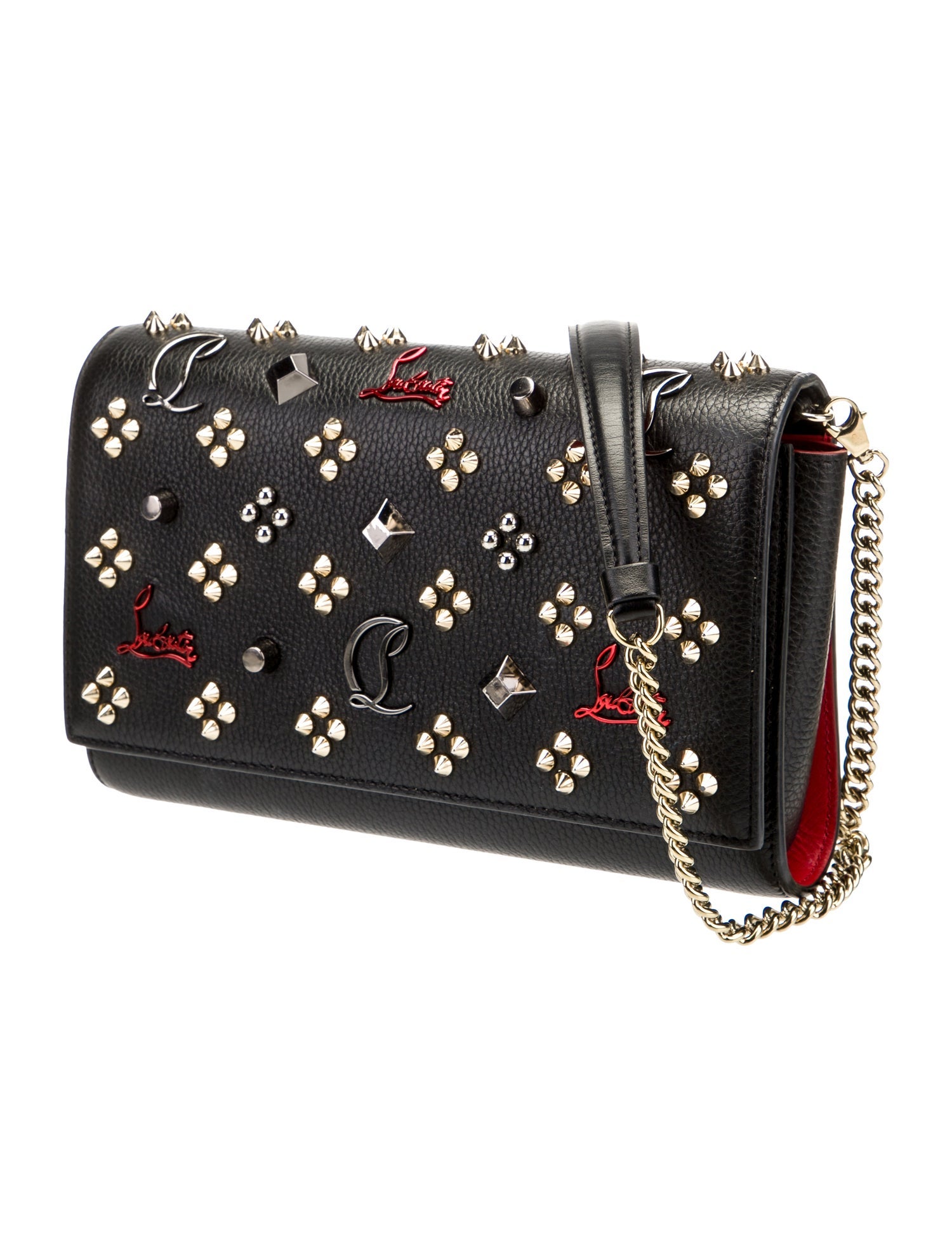 Christian Louboutin Studded Leather Paloma Crossbody Bag - Black ...