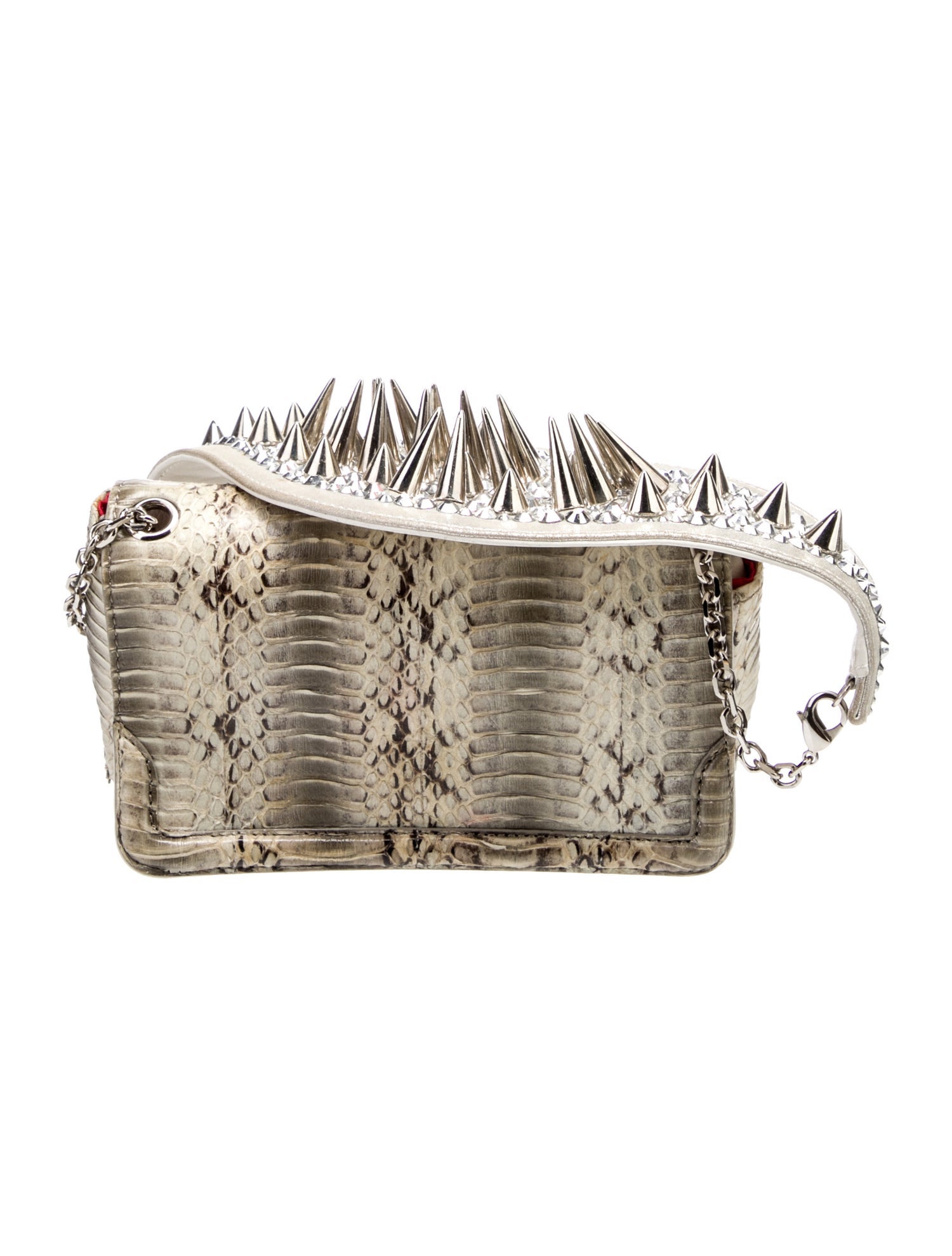 Christian Louboutin Studded Python Artemis Shoulder Bag - Neutrals ...