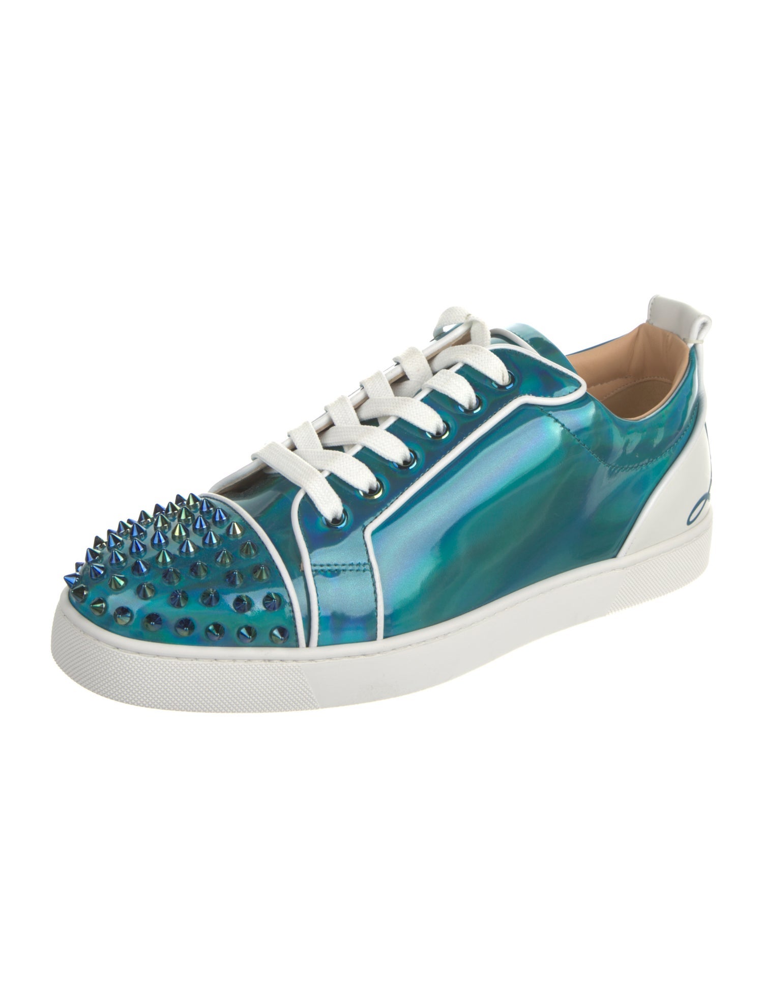 Christian Louboutin Patent Leather Sneakers - Blue Sneakers, Shoes ...