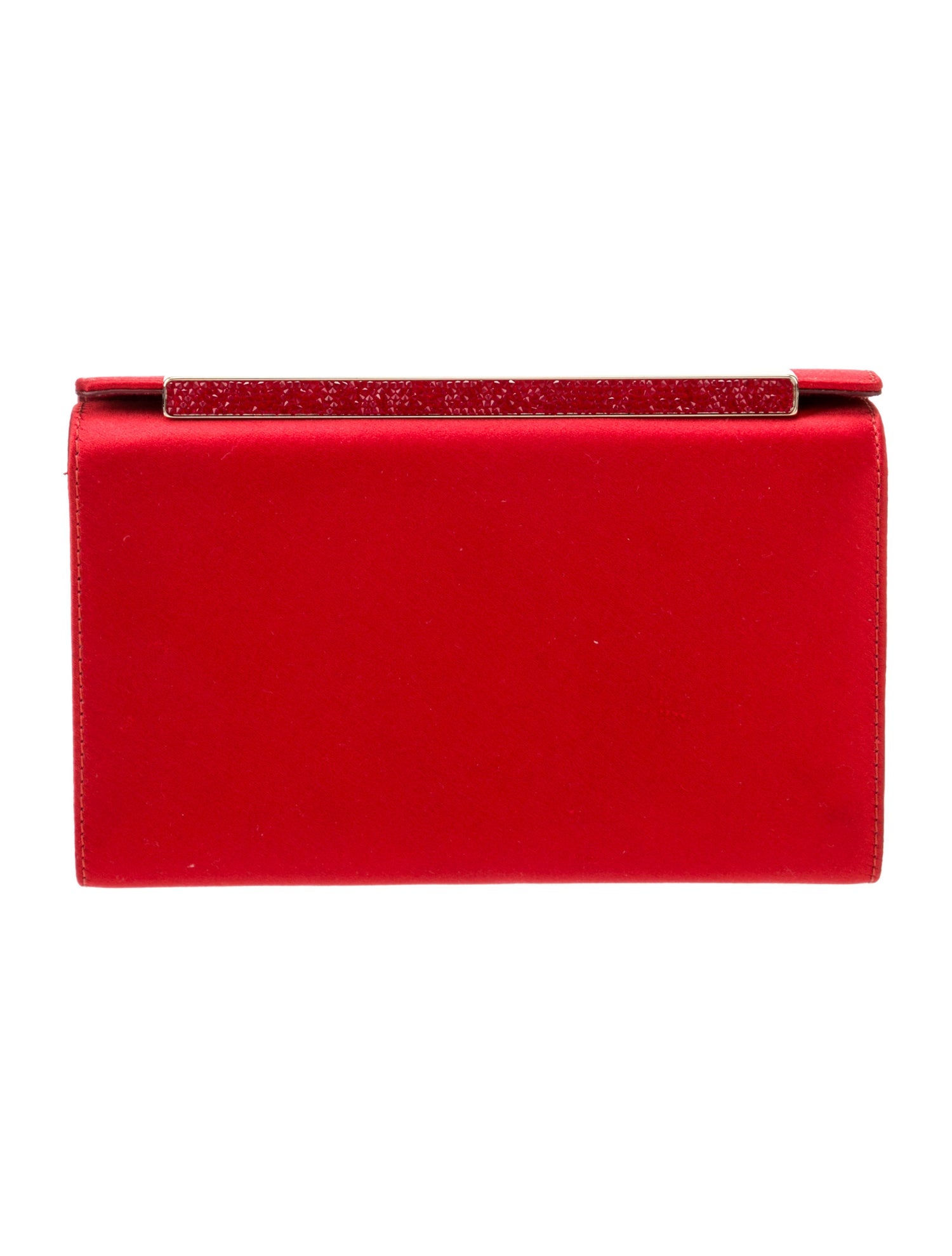 Christian Louboutin Crystal Embellished Satin Clutch - Red Clutches ...