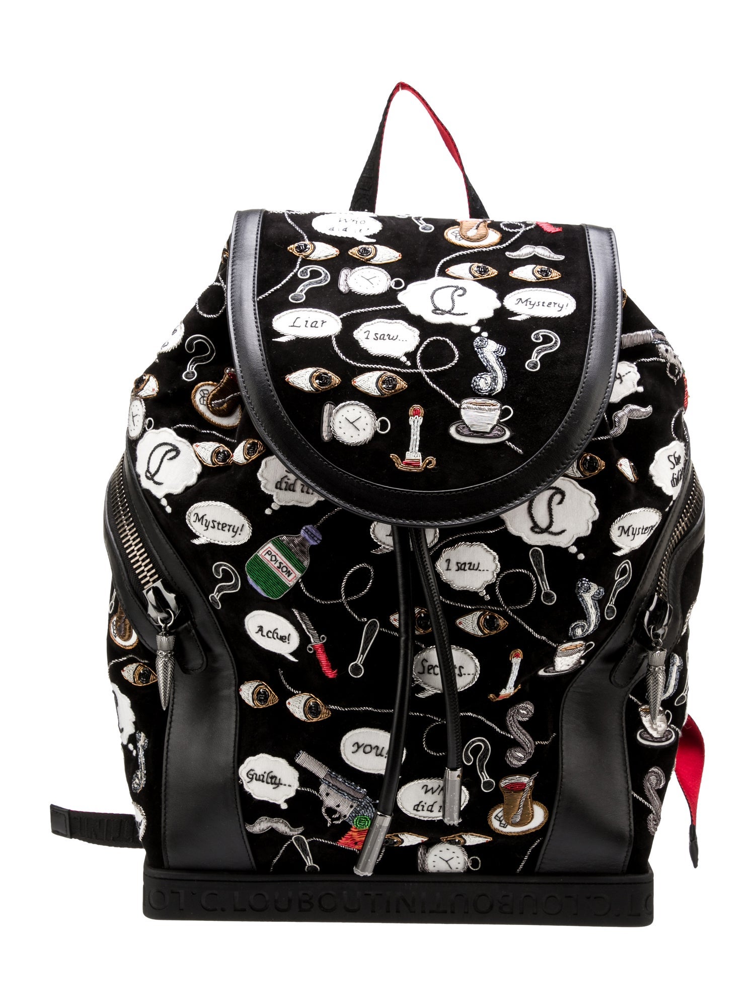 Christian Louboutin Bead Embellished Suede Backpack - Black Backpacks ...