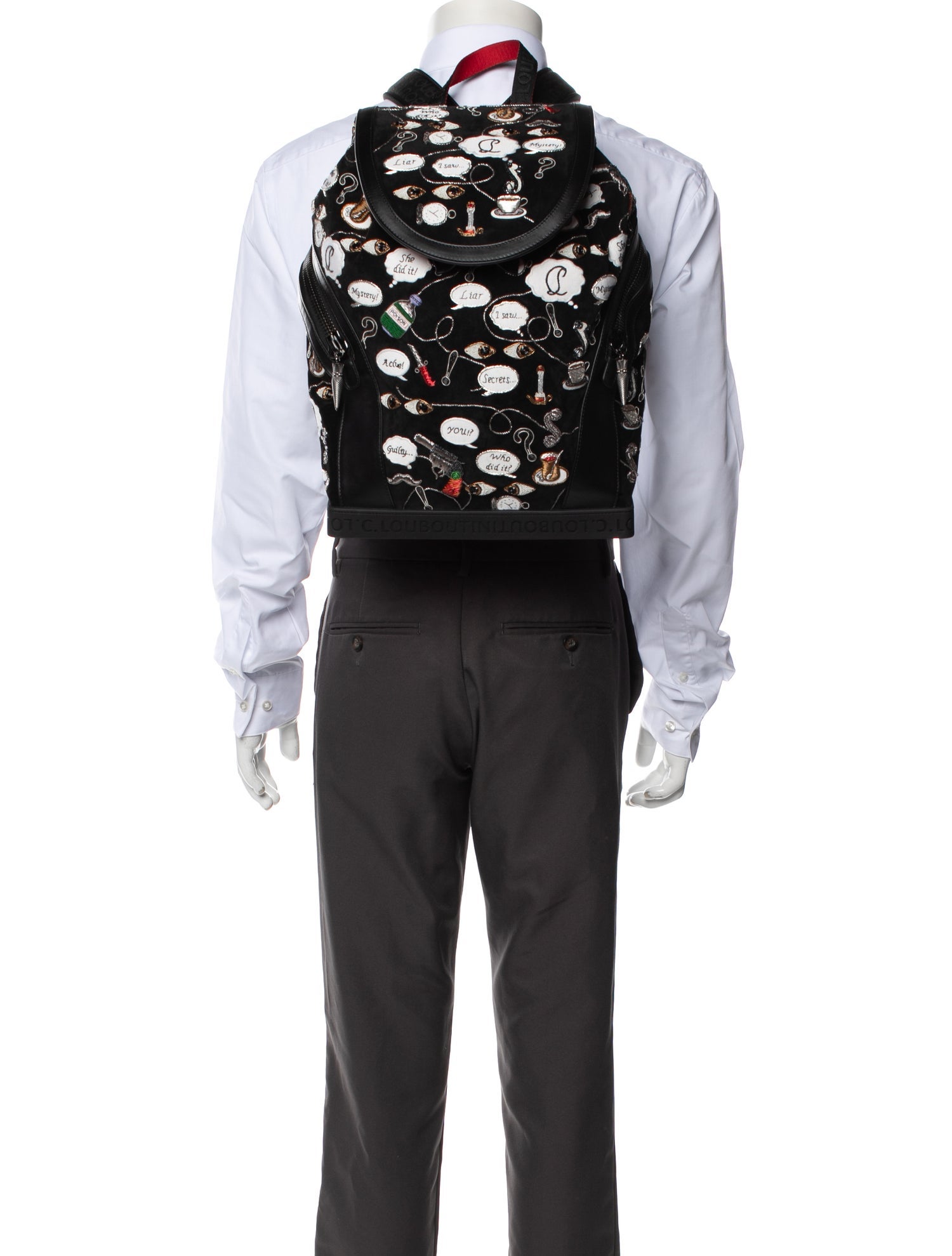 Christian Louboutin Bead Embellished Suede Backpack - Black Backpacks ...